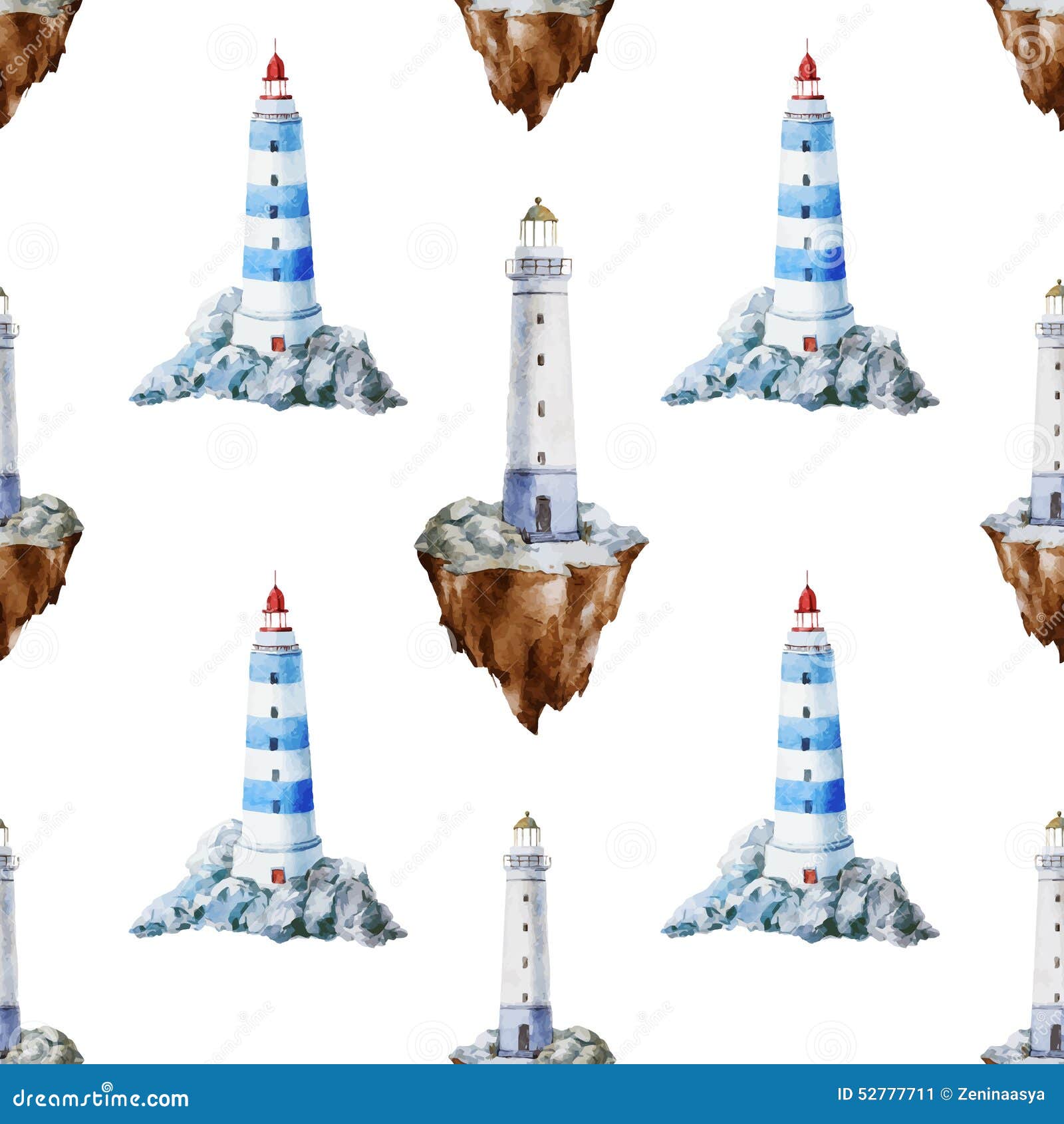 Lighthouse pattern stock vector. Illustration of ocean - 52777711