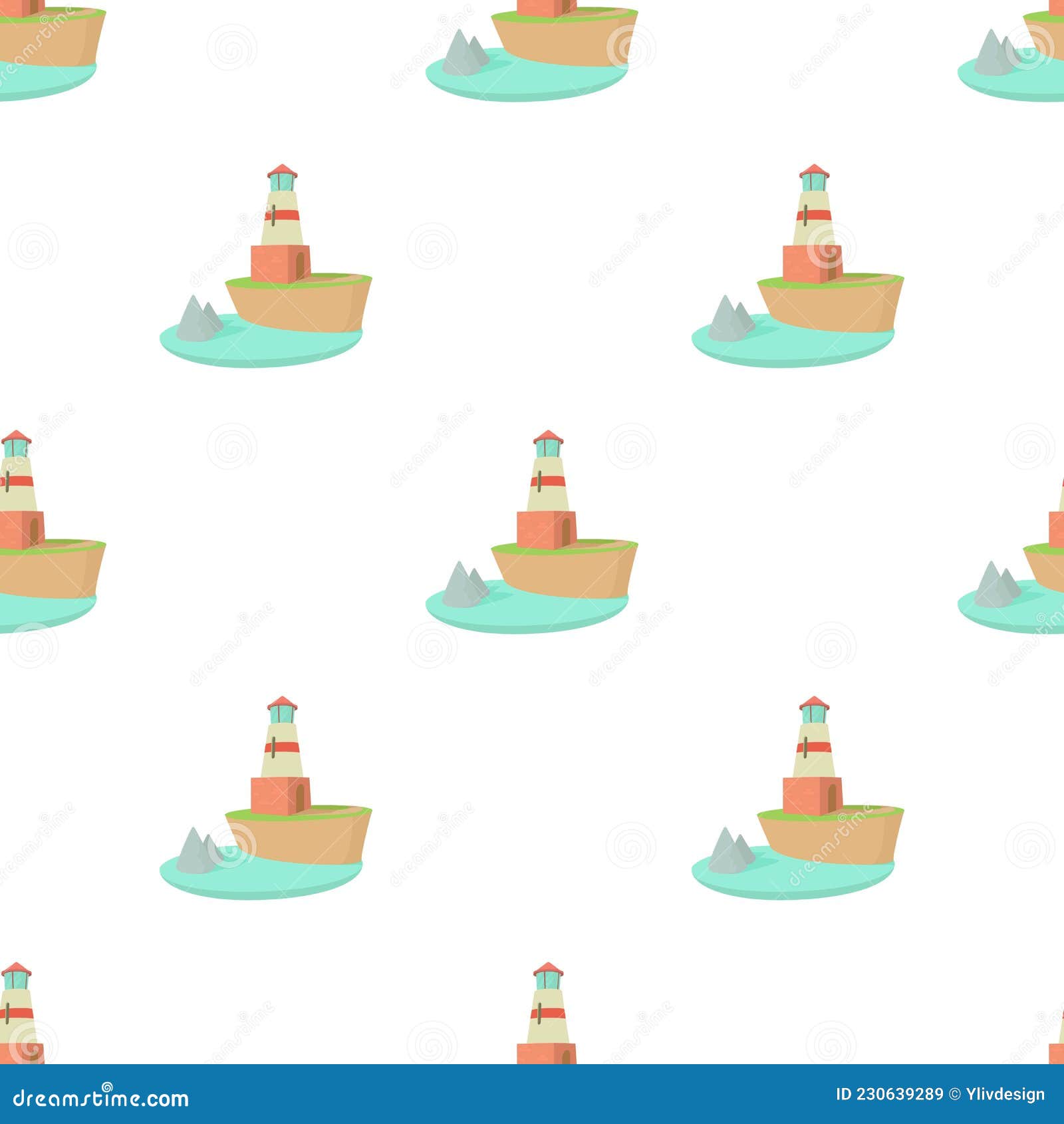 Lighthouse Pattern Seamless Vector Stock Vector - Illustration of alarm ...