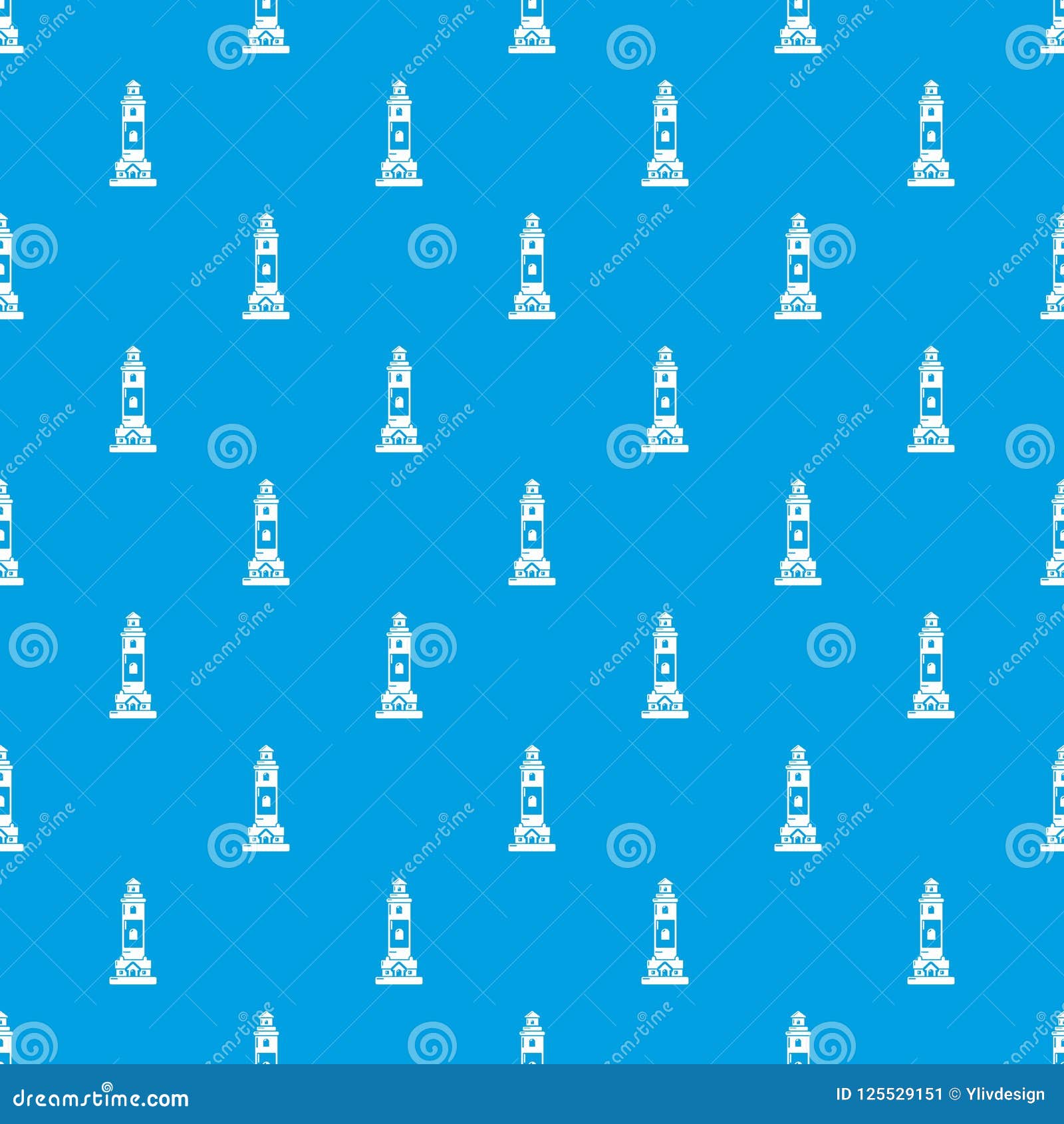 Lighthouse Pattern Seamless Blue Stock Illustration - Illustration of ...