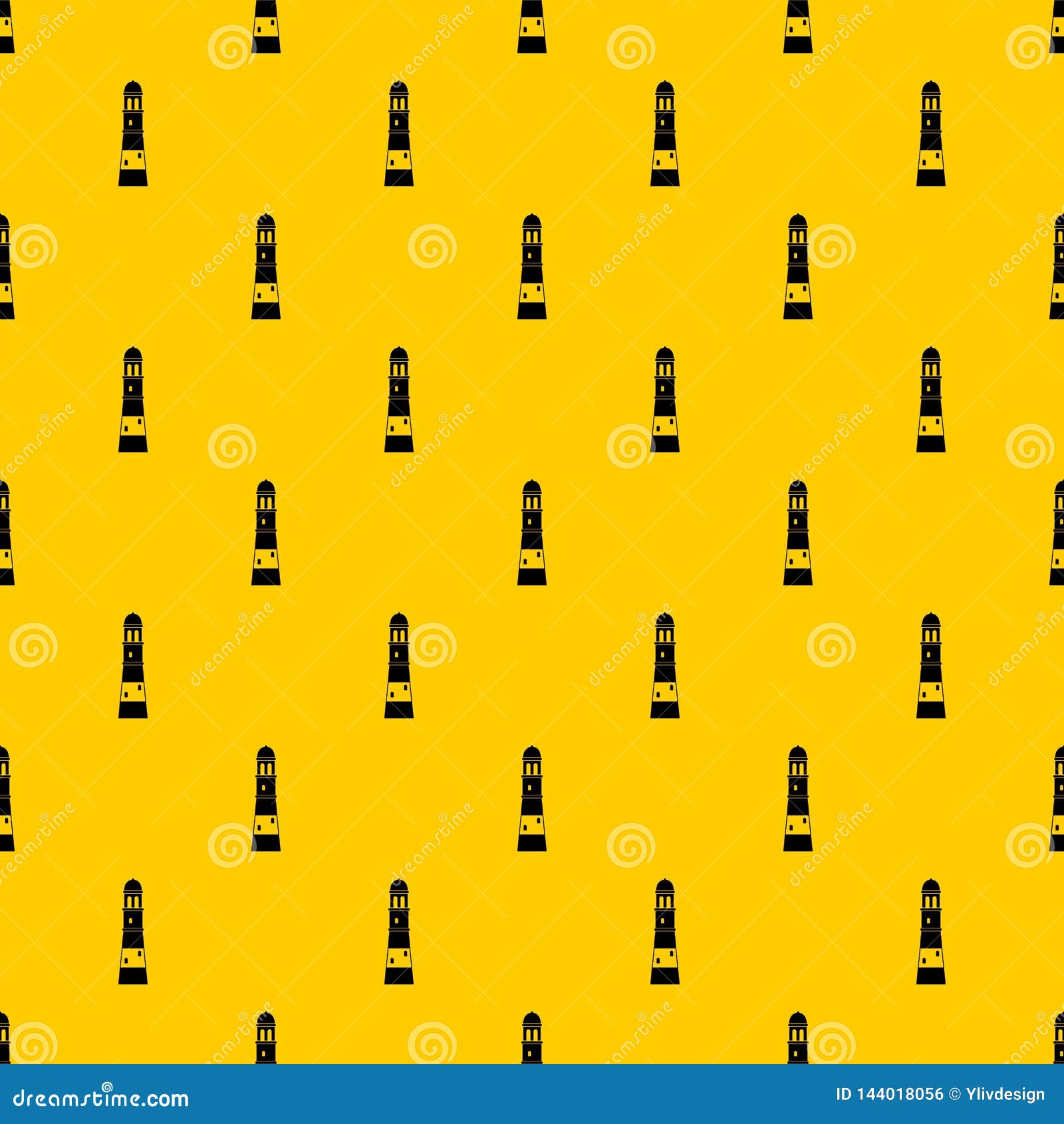 Lighthouse pattern vector stock vector. Illustration of black - 144018056