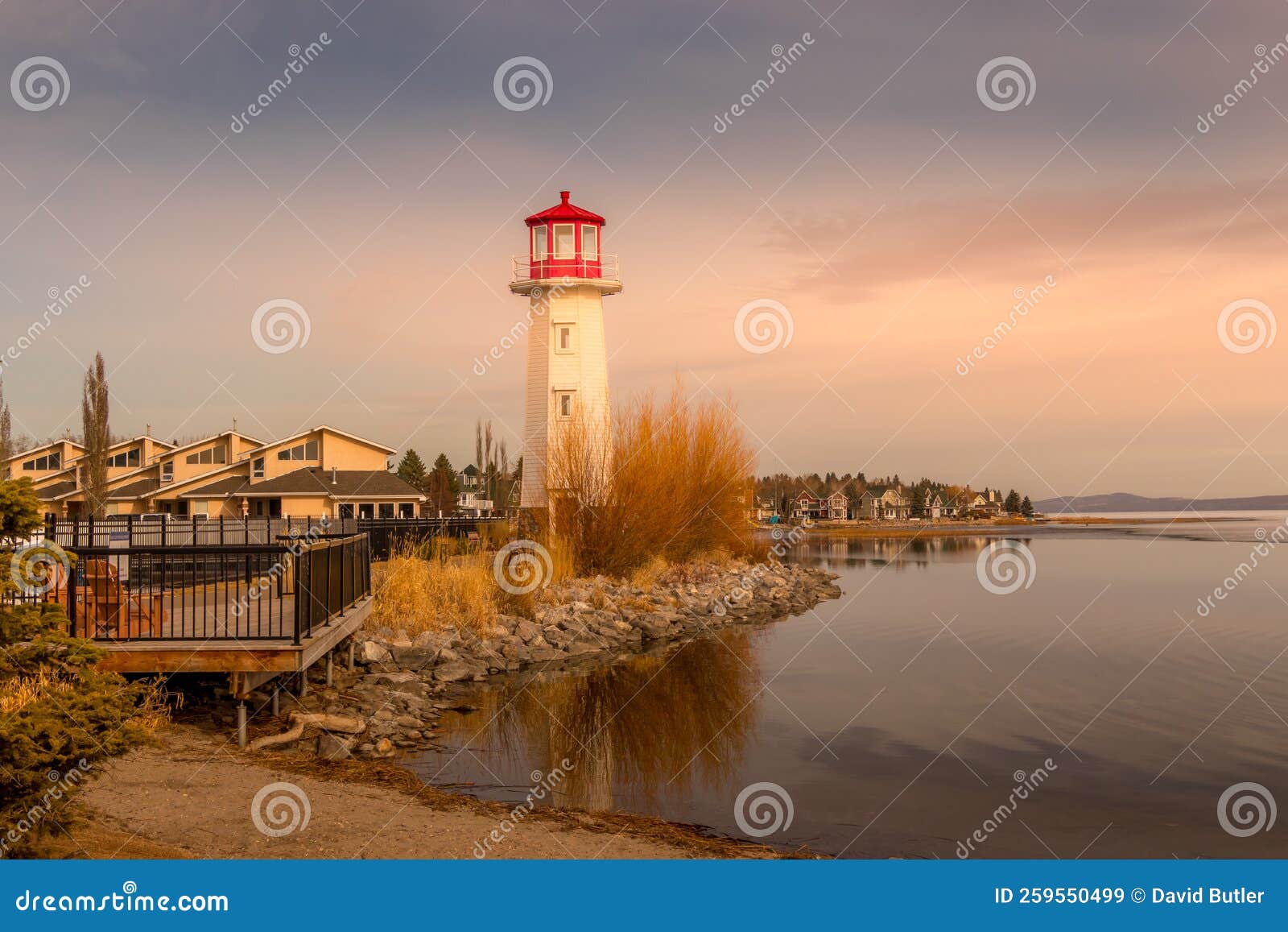 Lighthouse on the Pointe of the Lake Sylvan Lake Alberta Canada Stock ...