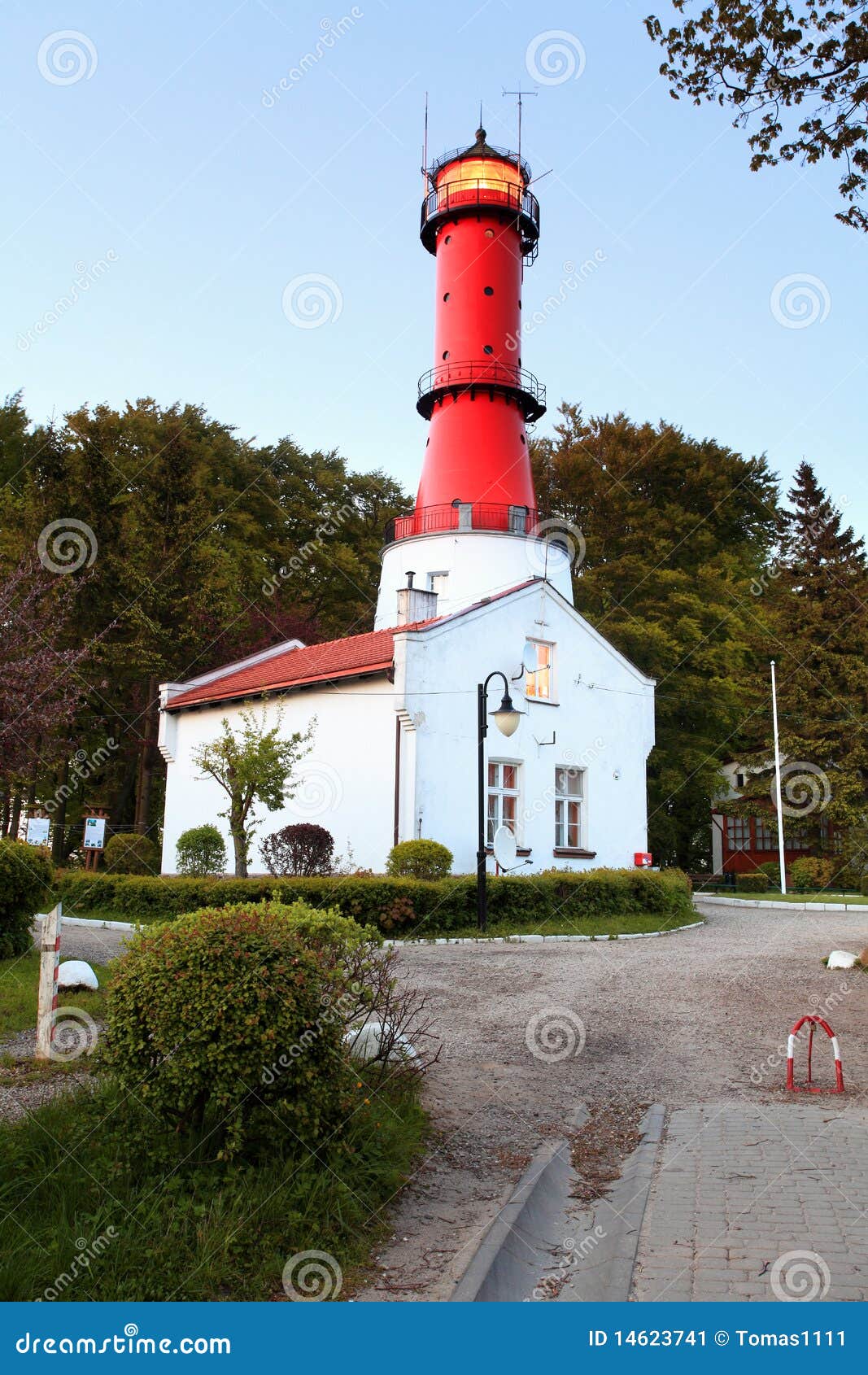 Lighthouse in Poland stock image. Image of point, clouds - 14623741