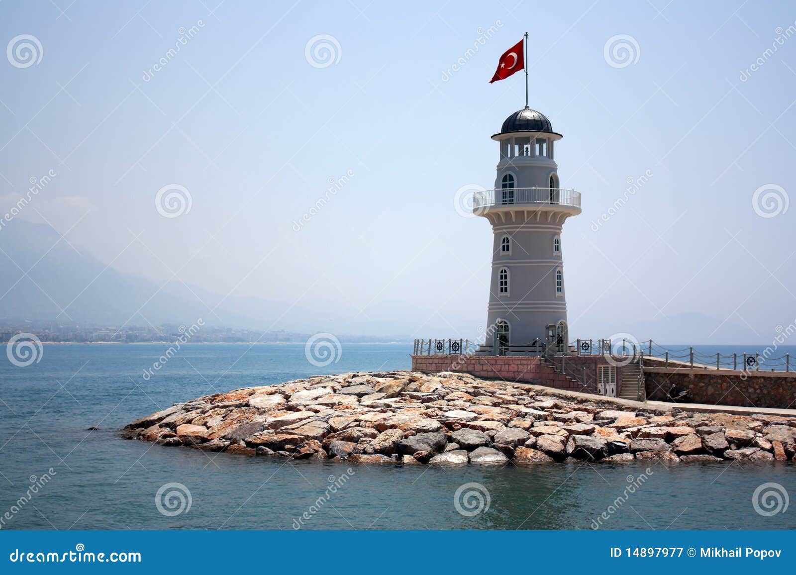 Lighthouse in port. stock image. Image of house, navigation - 14897977