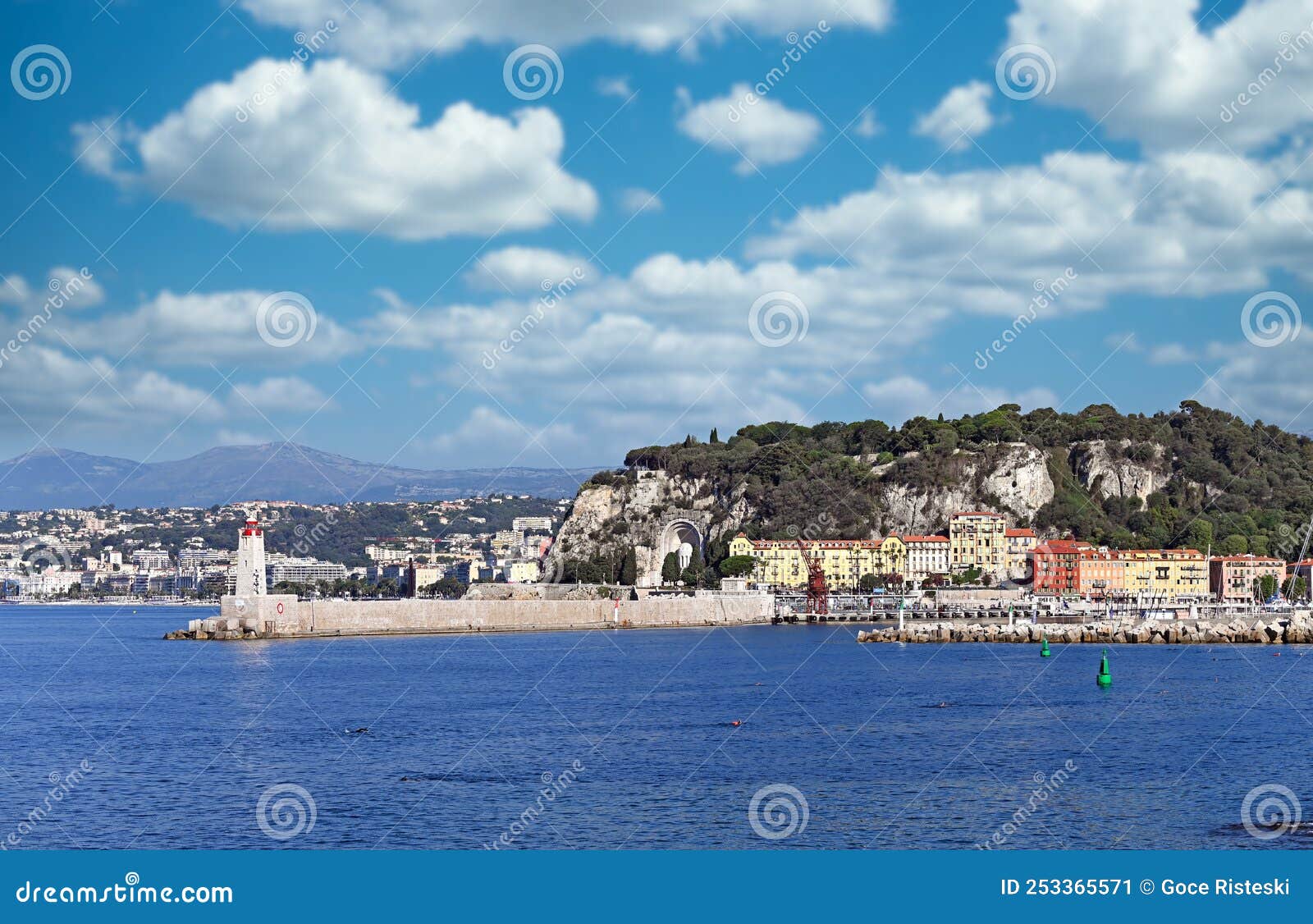 Lighthouse and Port in Nice France Stock Image - Image of tourism, city ...