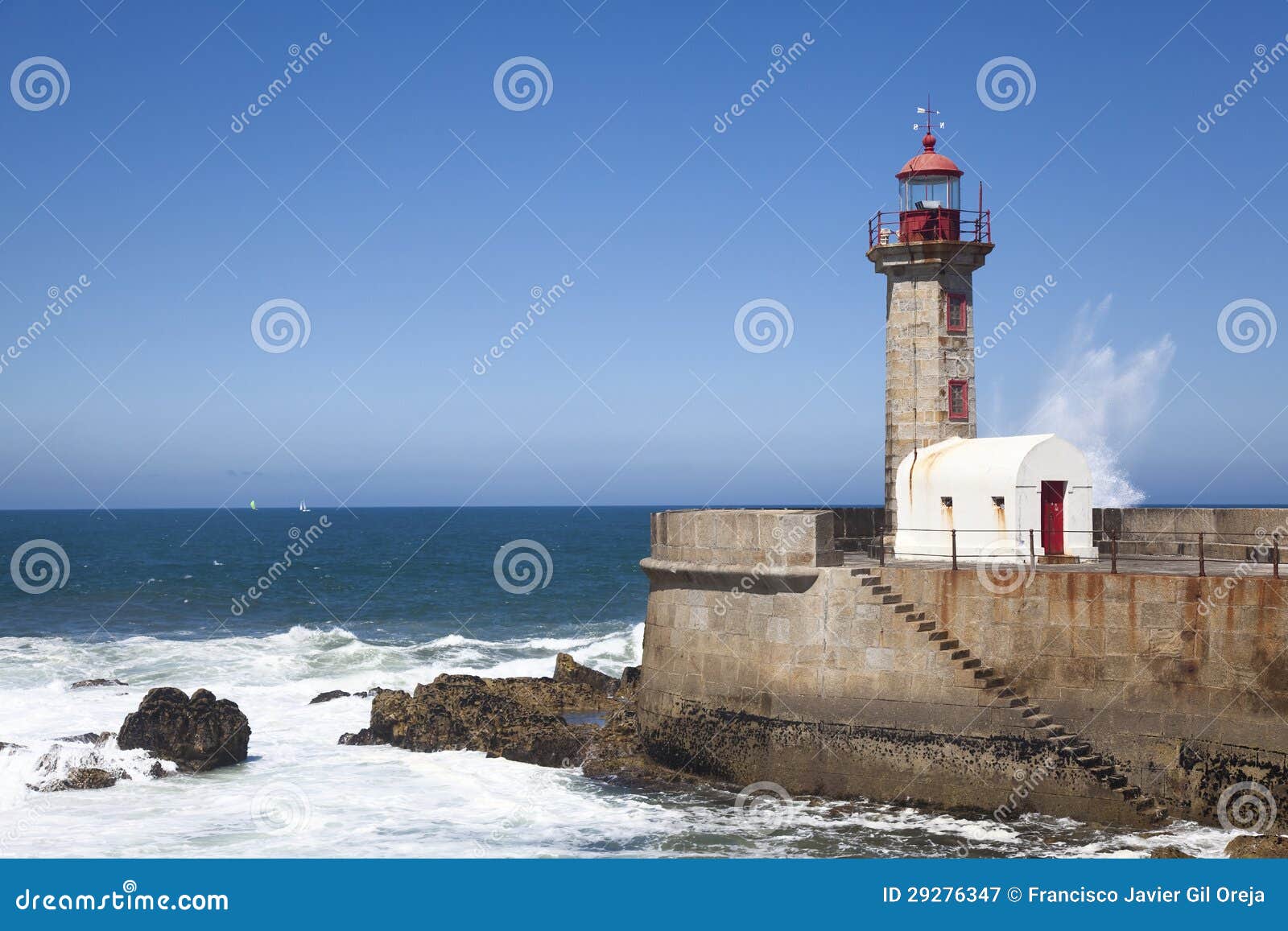 Lighthouse of Porto, Portugal Stock Image - Image of sunny, landscape ...