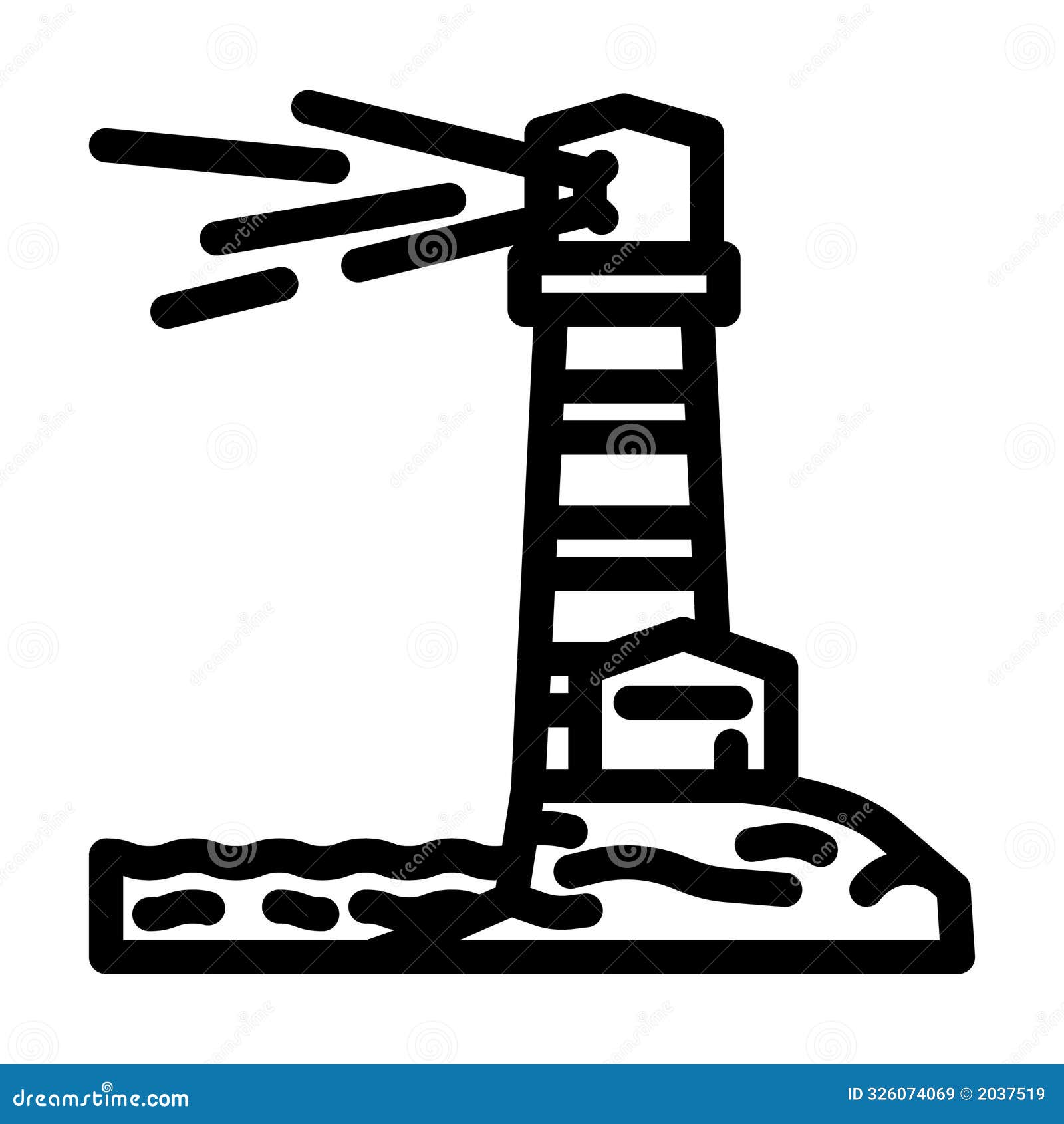 Lighthouse Progress Line Icon Vector Illustration Stock Vector ...