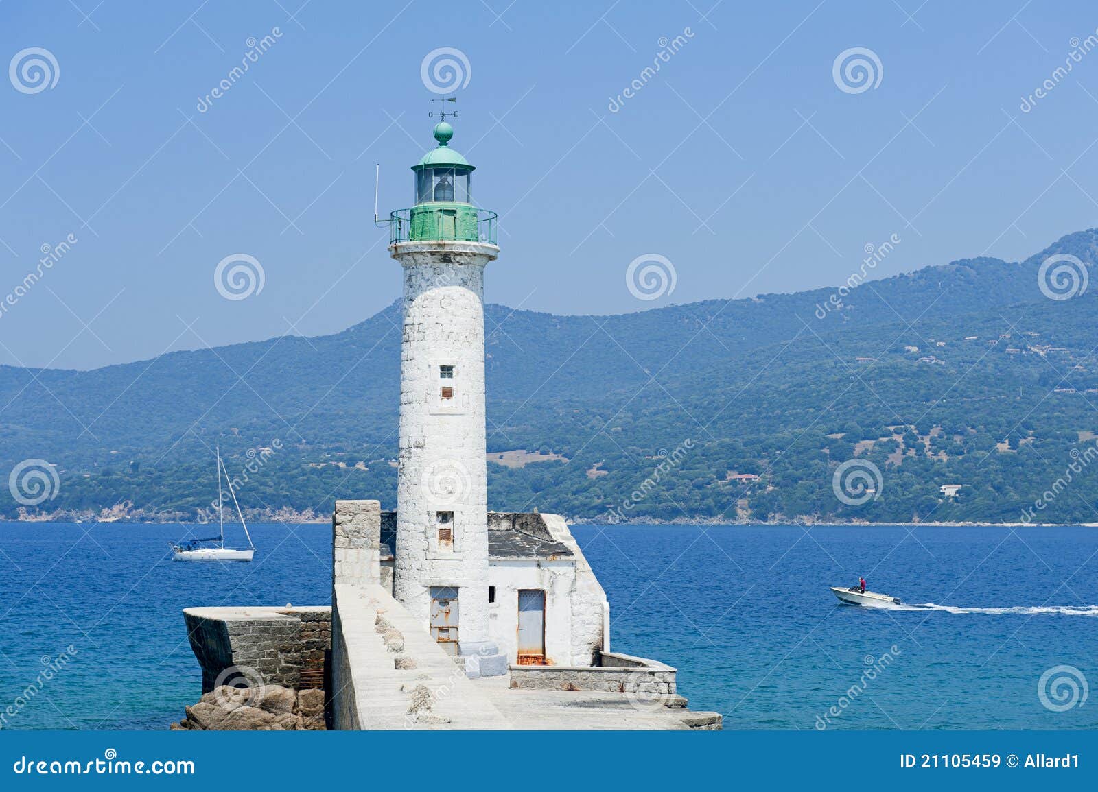 Lighthouse of Propriano, Corsica Stock Image - Image of french ...