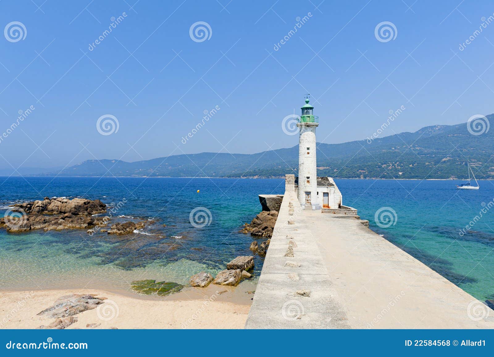 Lighthouse of Propriano, Corsica Stock Photo - Image of structure ...