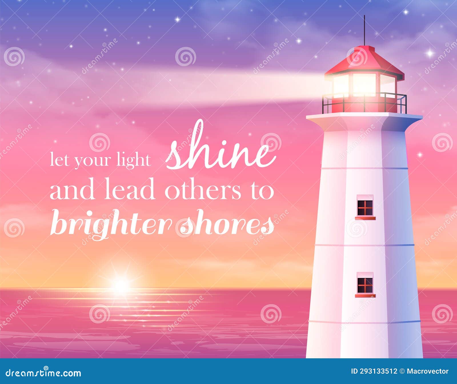 Lighthouse Realistic Poster Stock Illustration - Illustration of navy ...