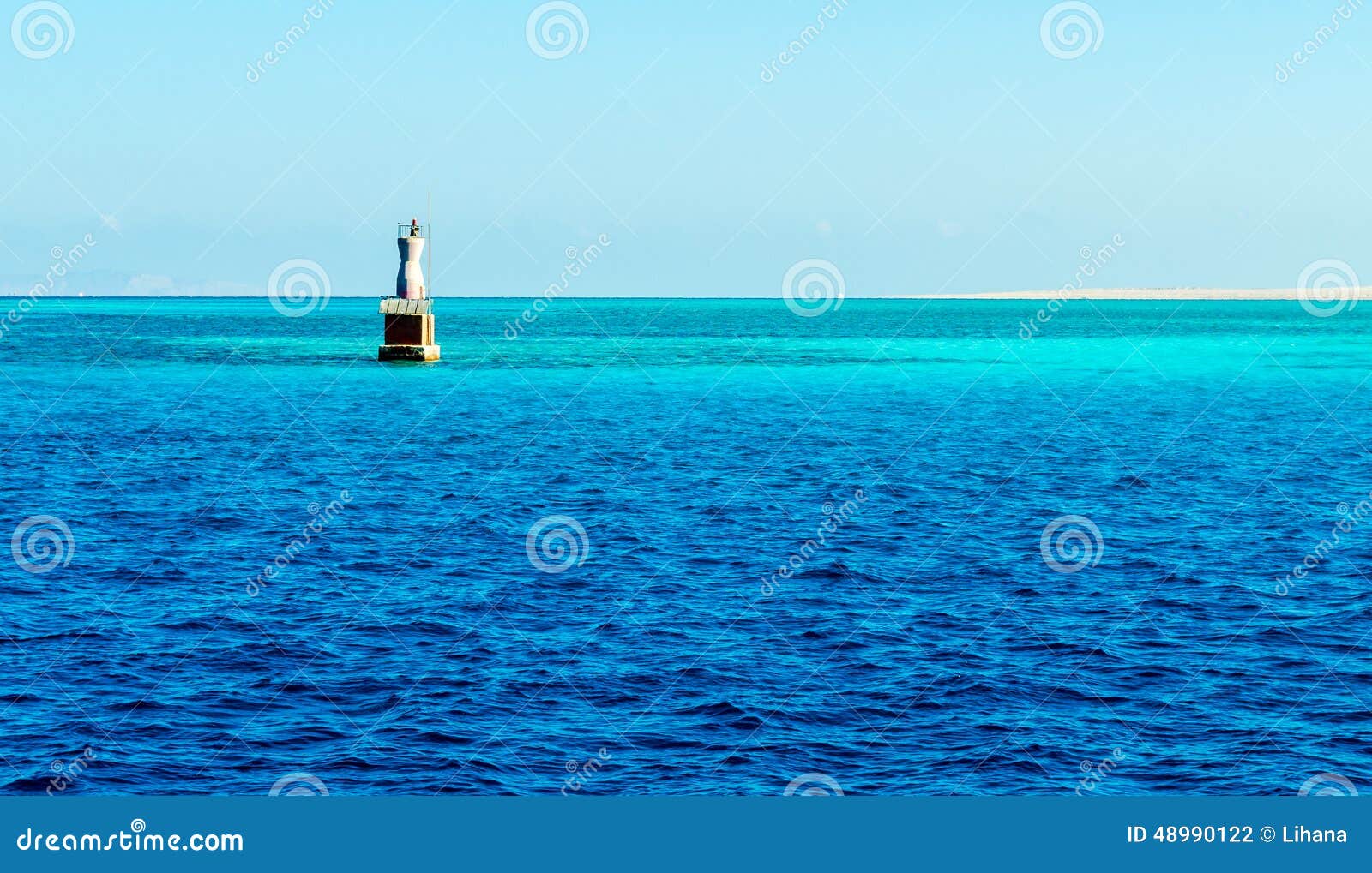 Lighthouse in the Red Sea stock photo. Image of desert - 48990122