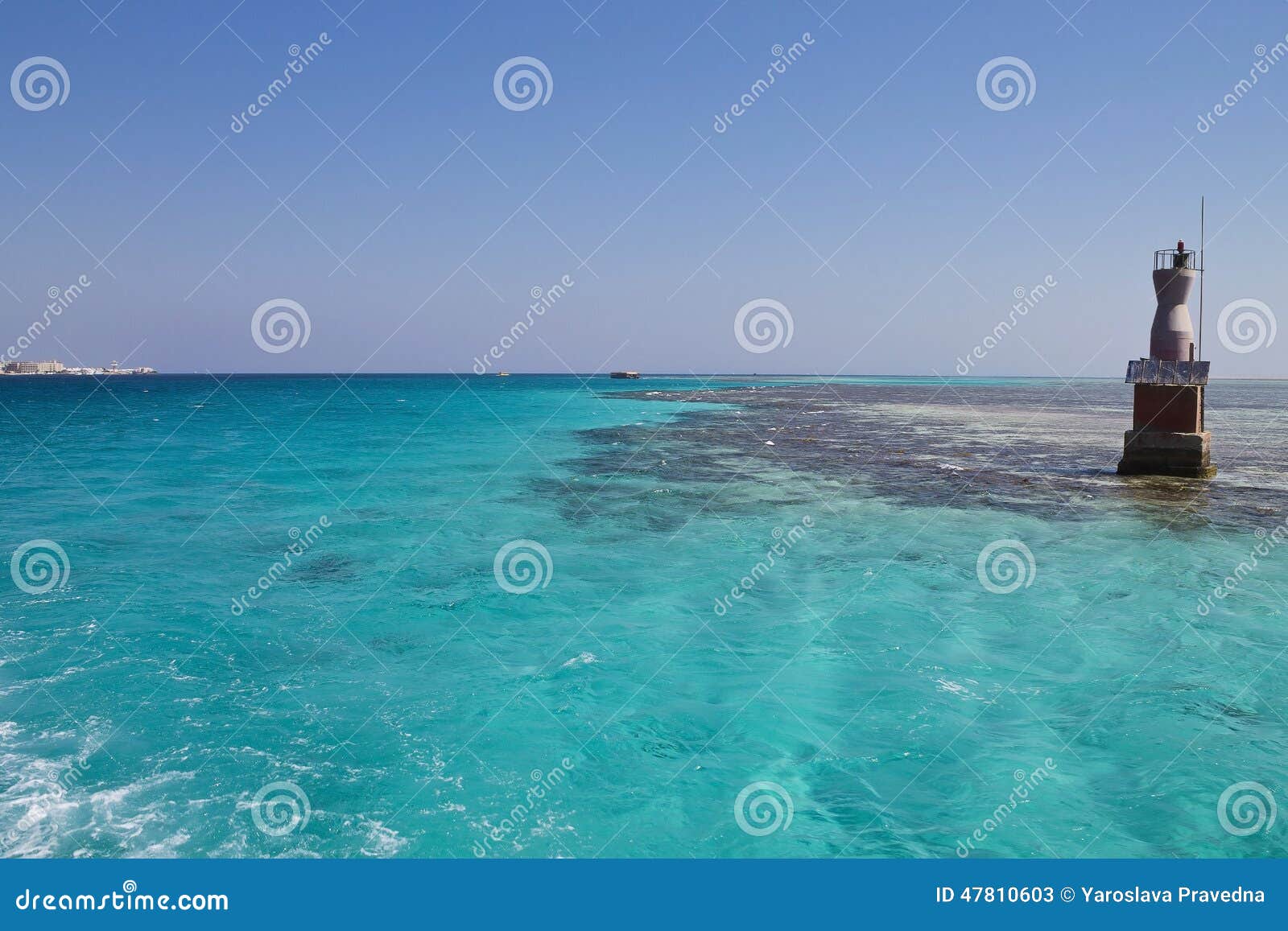 Lighthouse on the Red Sea stock image. Image of blue - 47810603