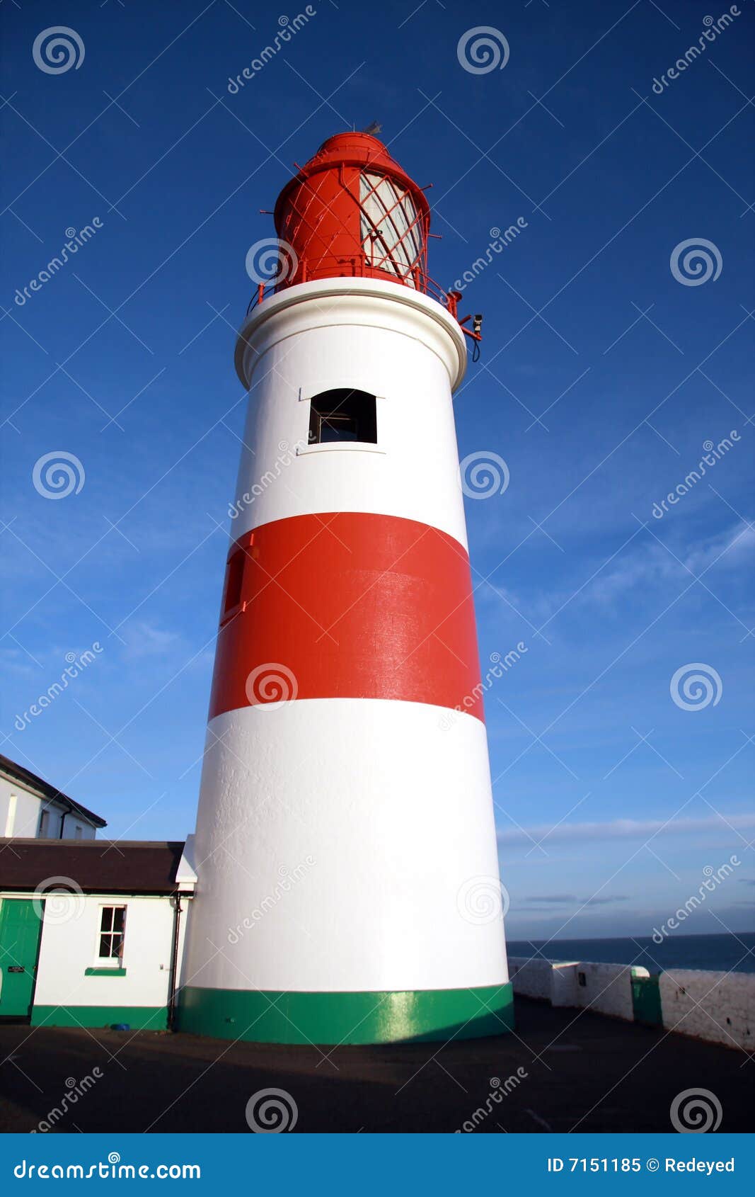 Lighthouse in Red & White Stock Image - Image of england, white: 7151185