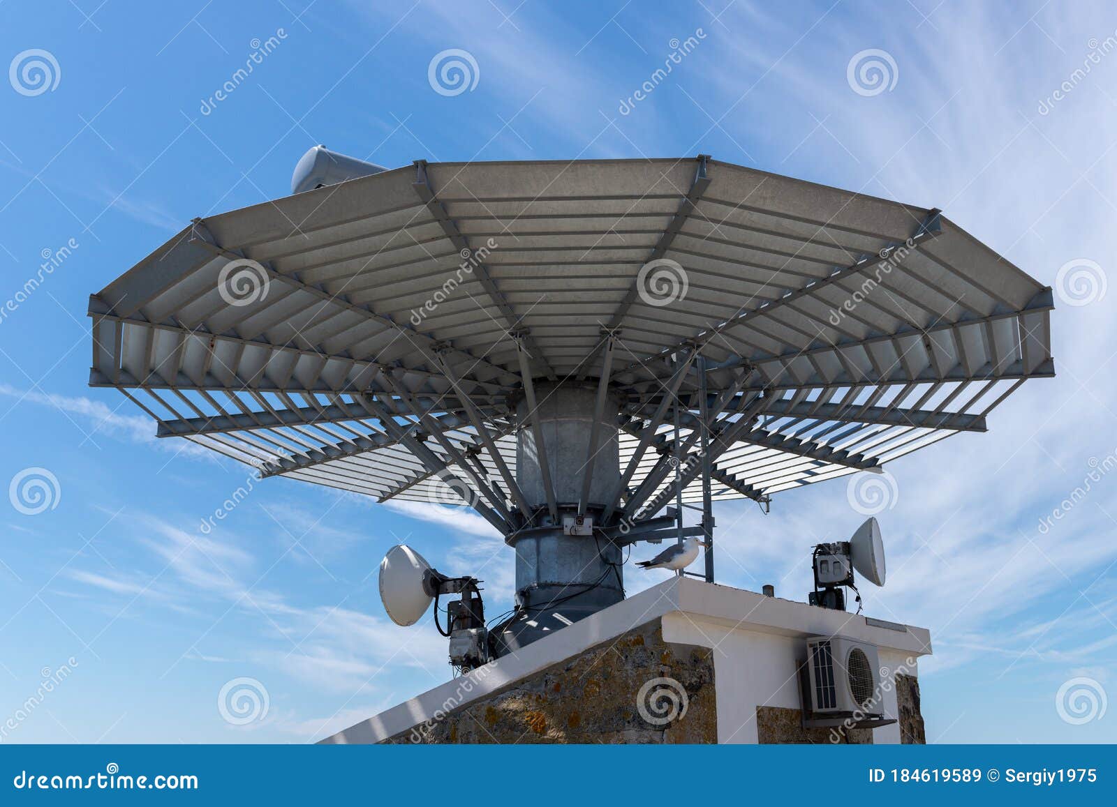 Lighthouse Reflector Against a Blue Sky Stock Image - Image of building ...
