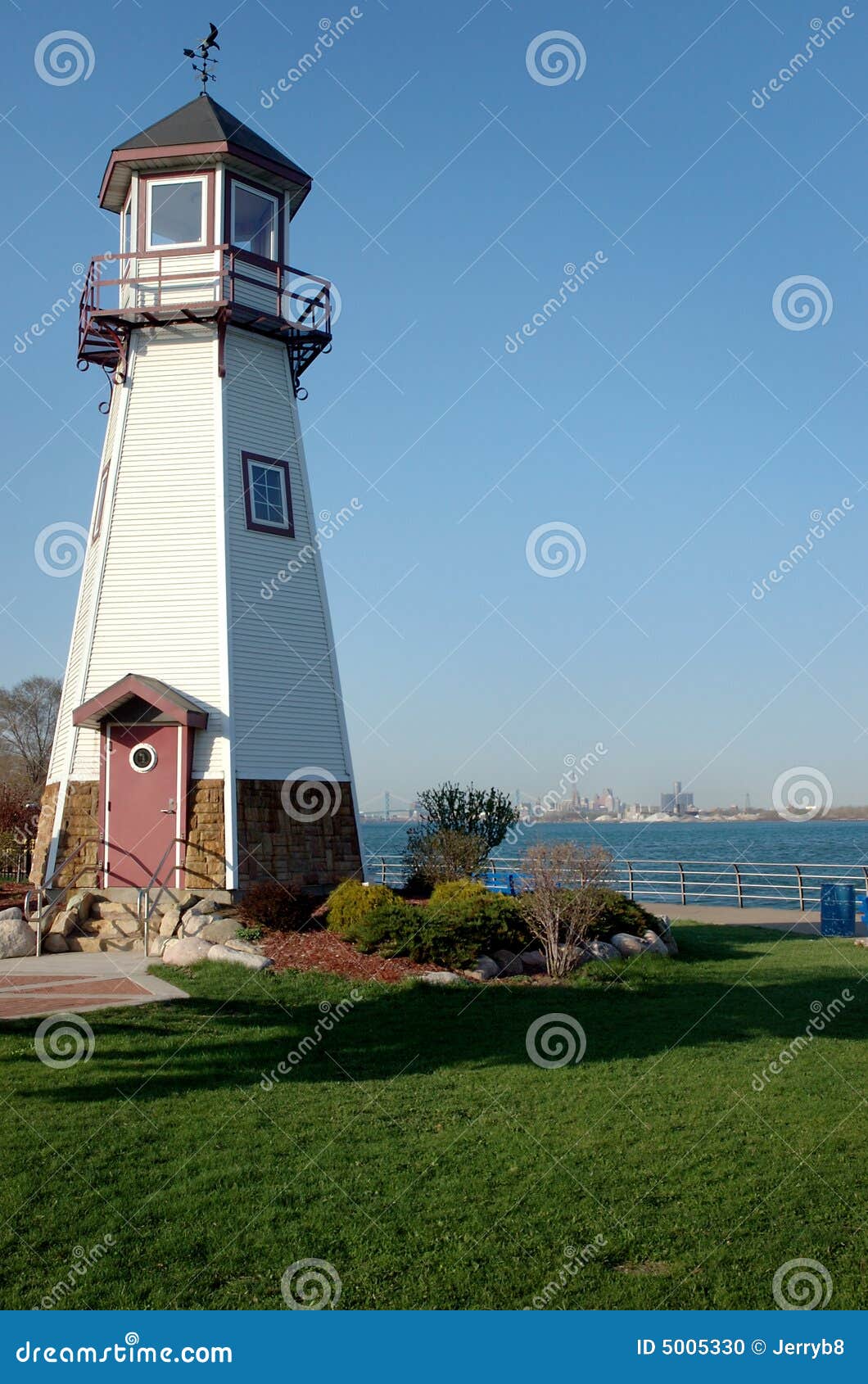 Lighthouse on River stock photo. Image of wooden, downtown - 5005330