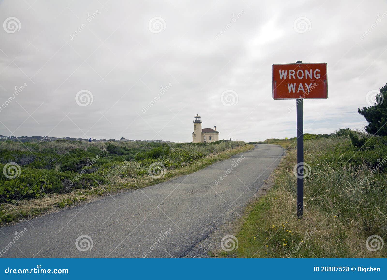 Lighthouse and road sign stock photo. Image of side, road - 28887528