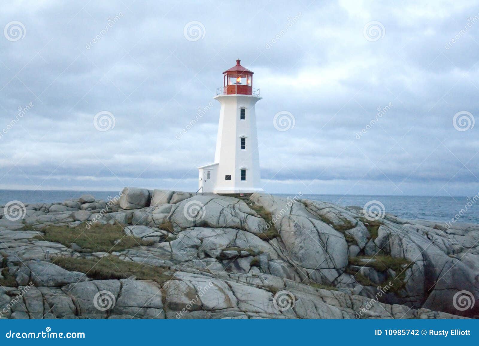 Lighthouse on Rock stock photo. Image of historic, peggy - 10985742