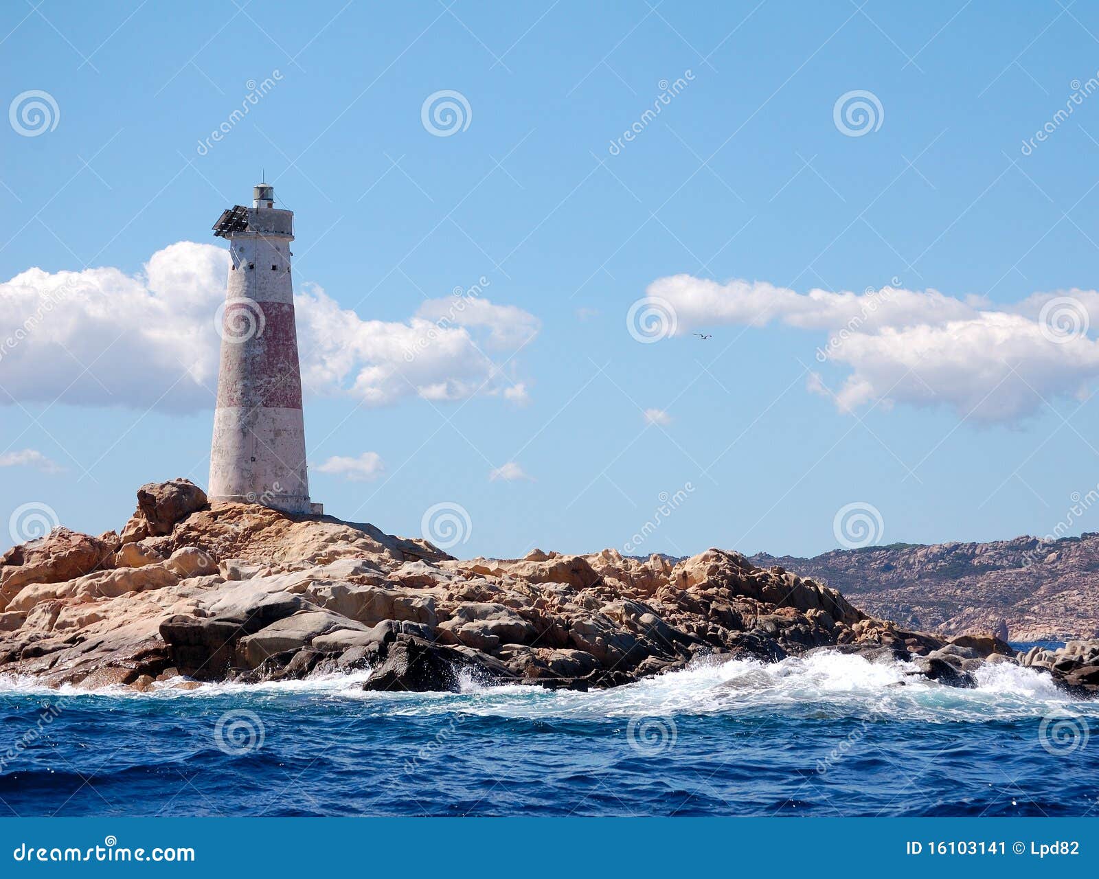 Lighthouse in rock stock image. Image of rock, building - 16103141