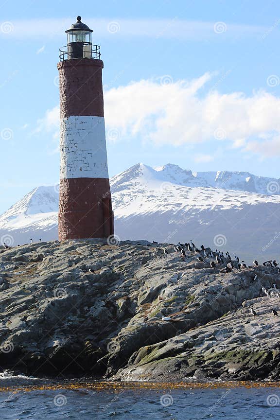 Lighthouse on the Rock Cliff Stock Photo - Image of ocean, stone: 256537084