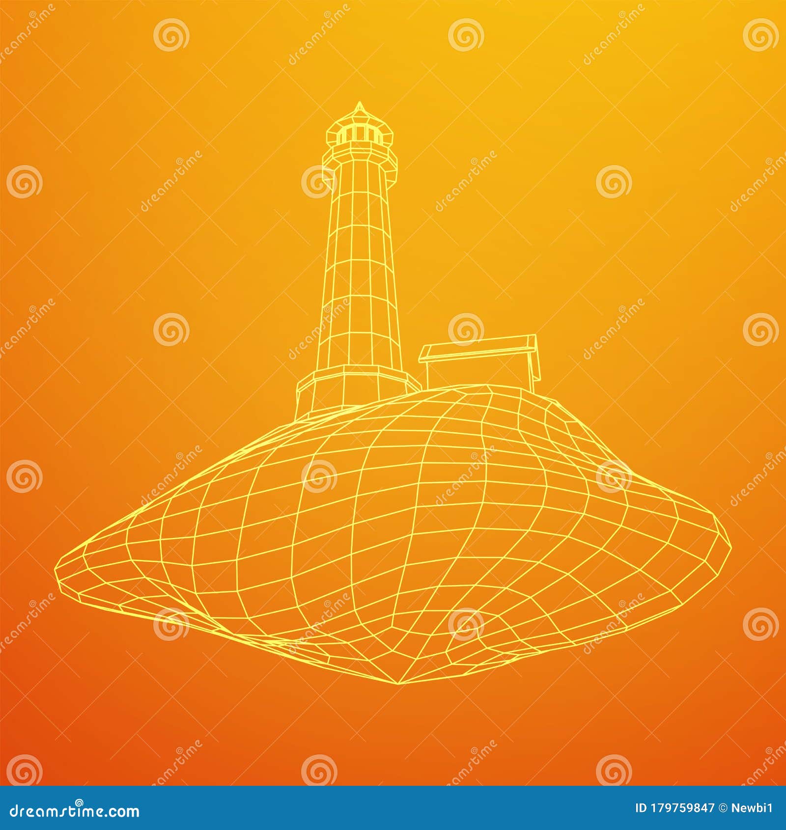 Lighthouse on Rock Stones Island Landscape Stock Vector - Illustration ...