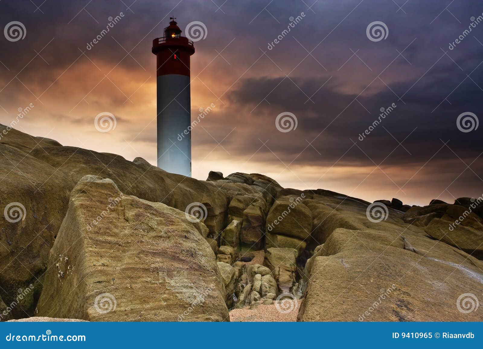 Lighthouse on Rocks stock image. Image of hope, environment - 9410965