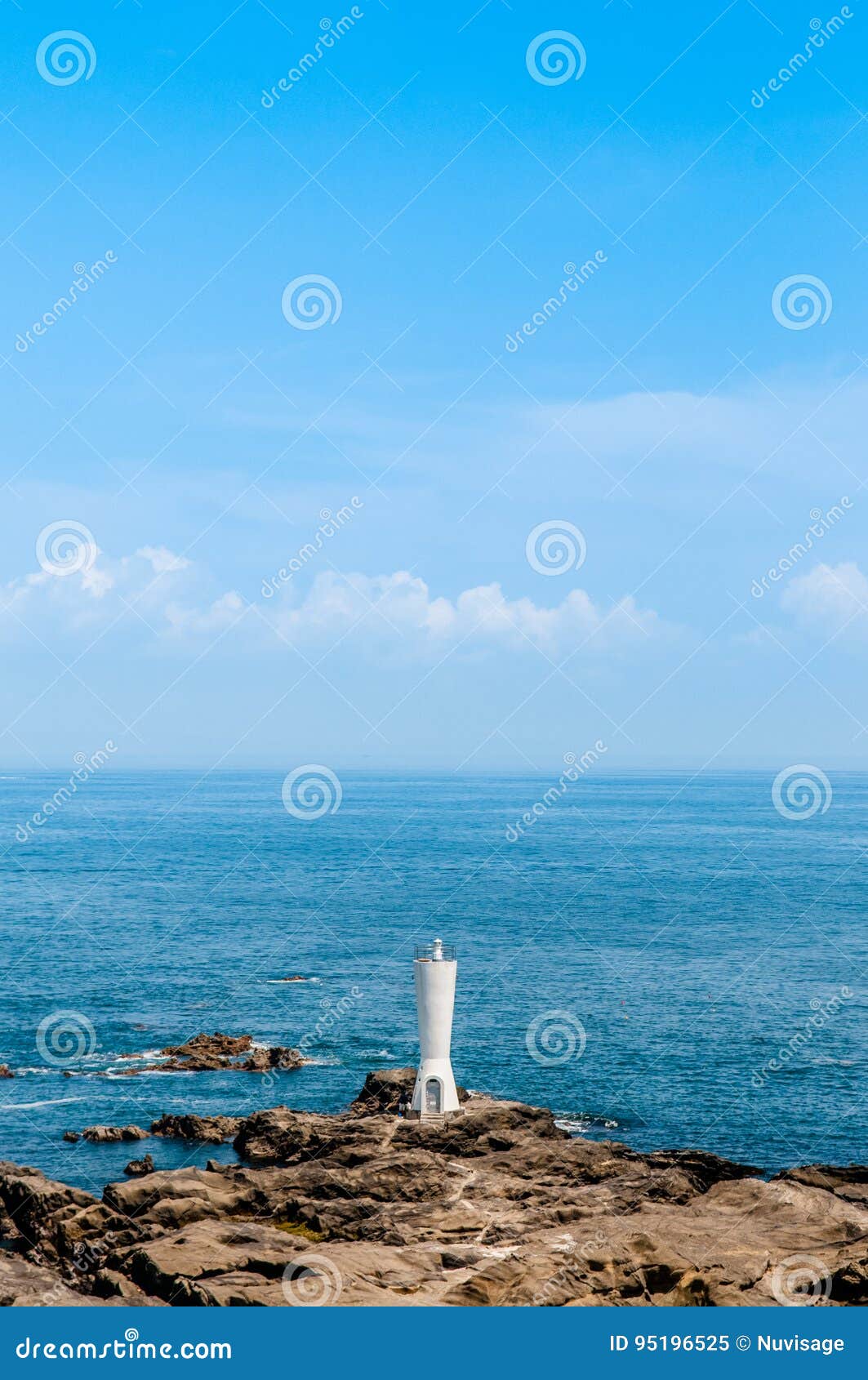 Lighthouse on rocks stock image. Image of miura, fresh - 95196525