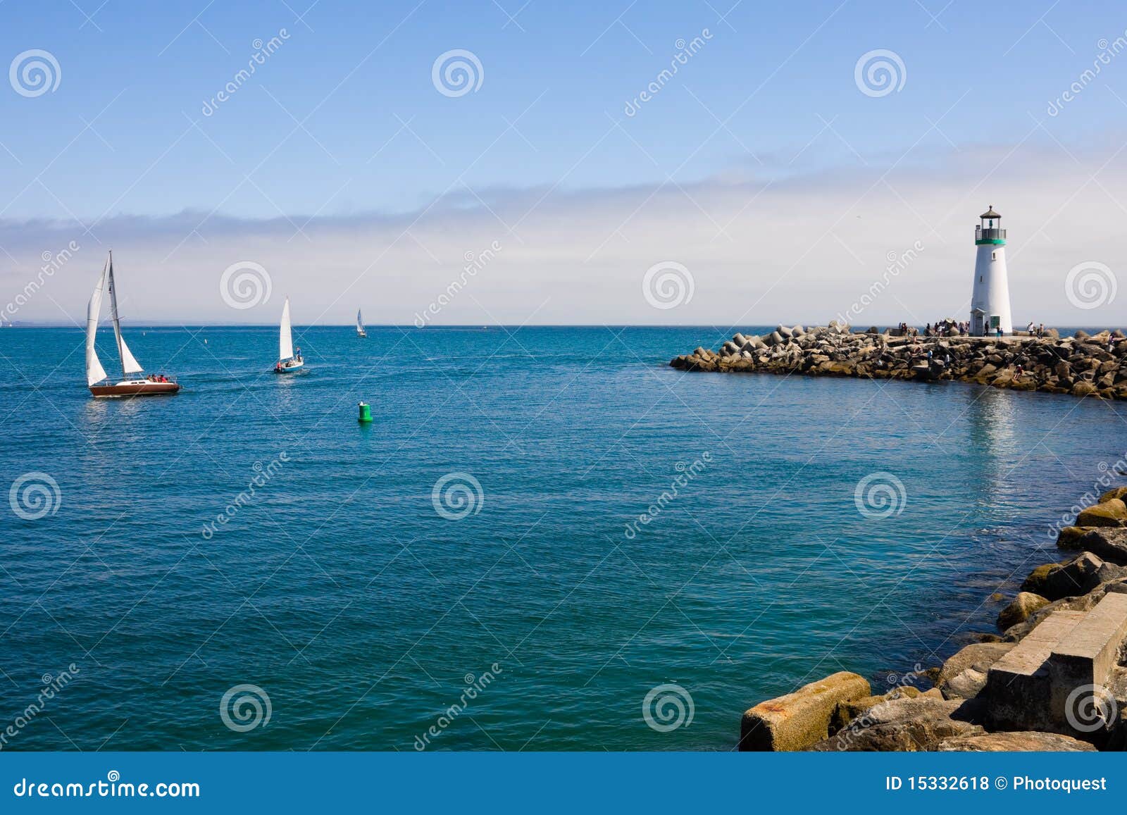 Lighthouse and sail boats stock photo. Image of lighthouse - 15332618