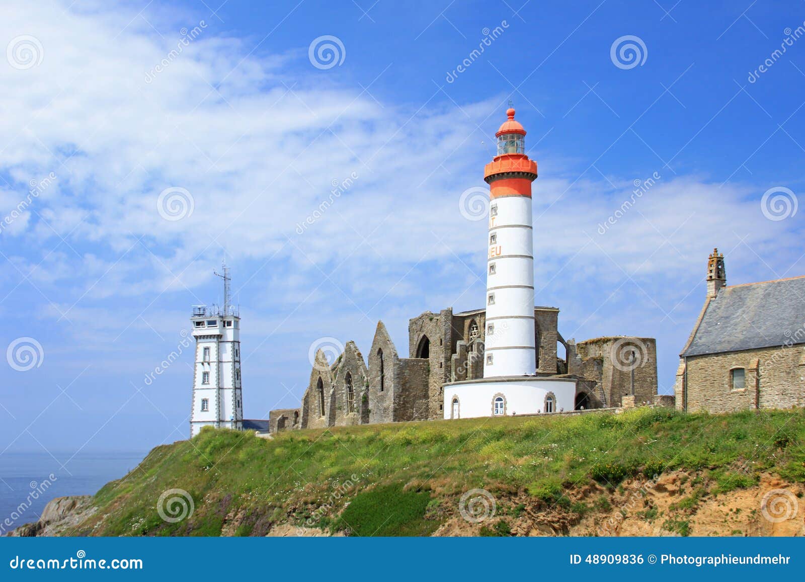 Lighthouse Saint Mathieu, Brittany, France Stock Photo - Image of ...