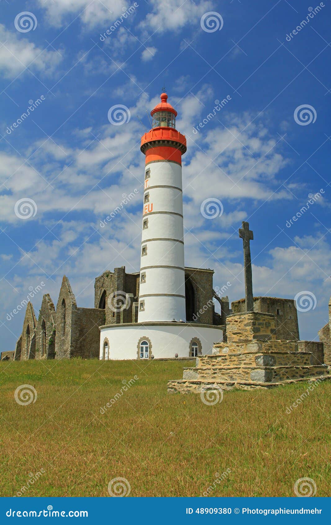 Lighthouse Saint Mathieu, France Stock Photo - Image of landmark ...