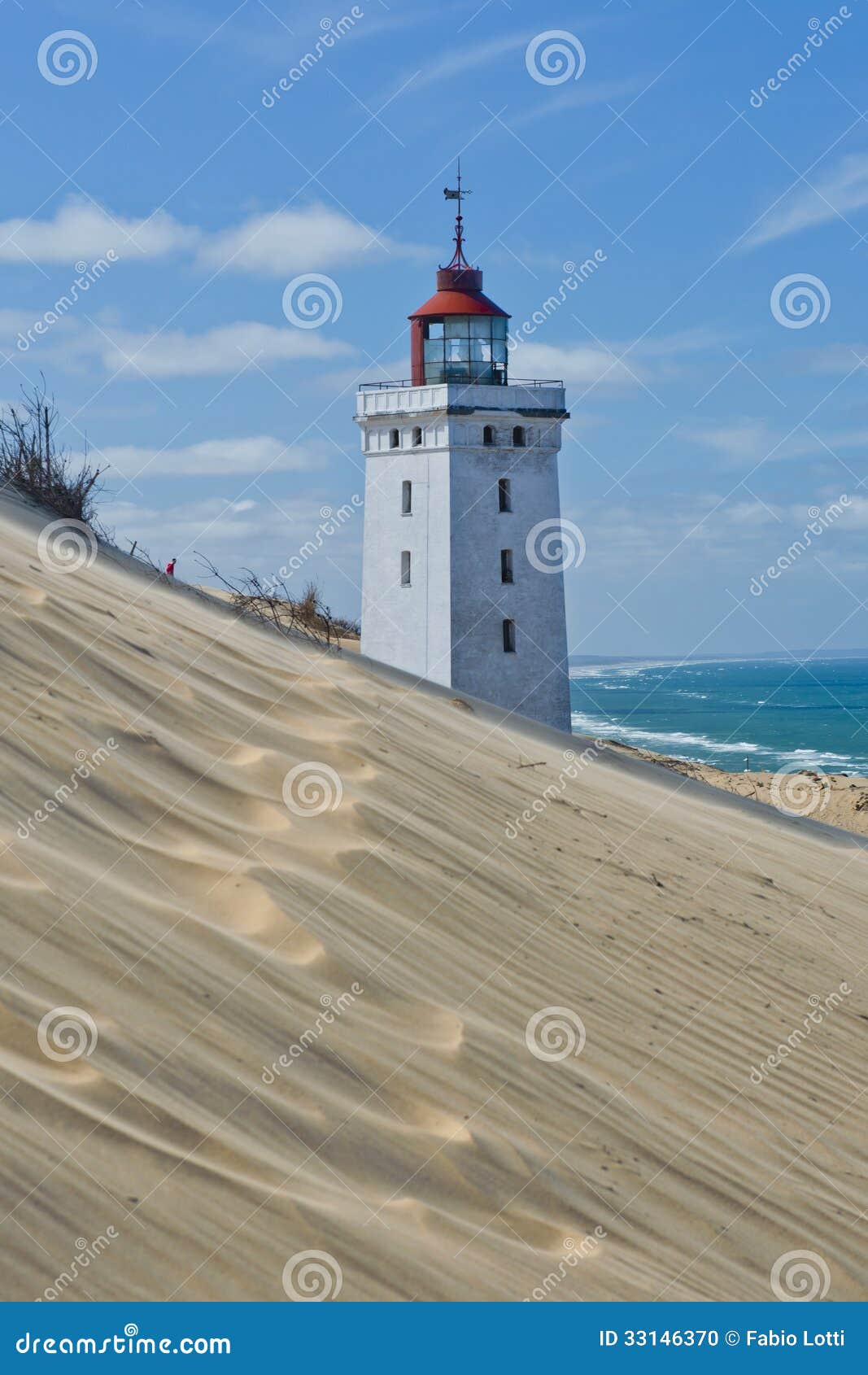 Lighthouse on a Sand Dune stock photo. Image of nature - 33146370
