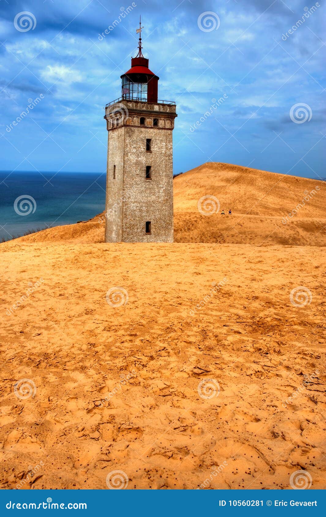 Lighthouse in the Sand Dunes of Rubjerg Knud Stock Image - Image of ...