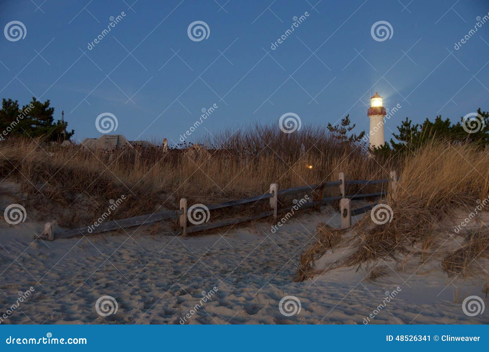 Lighthouse in Sand Dunes stock image. Image of trees - 48526341