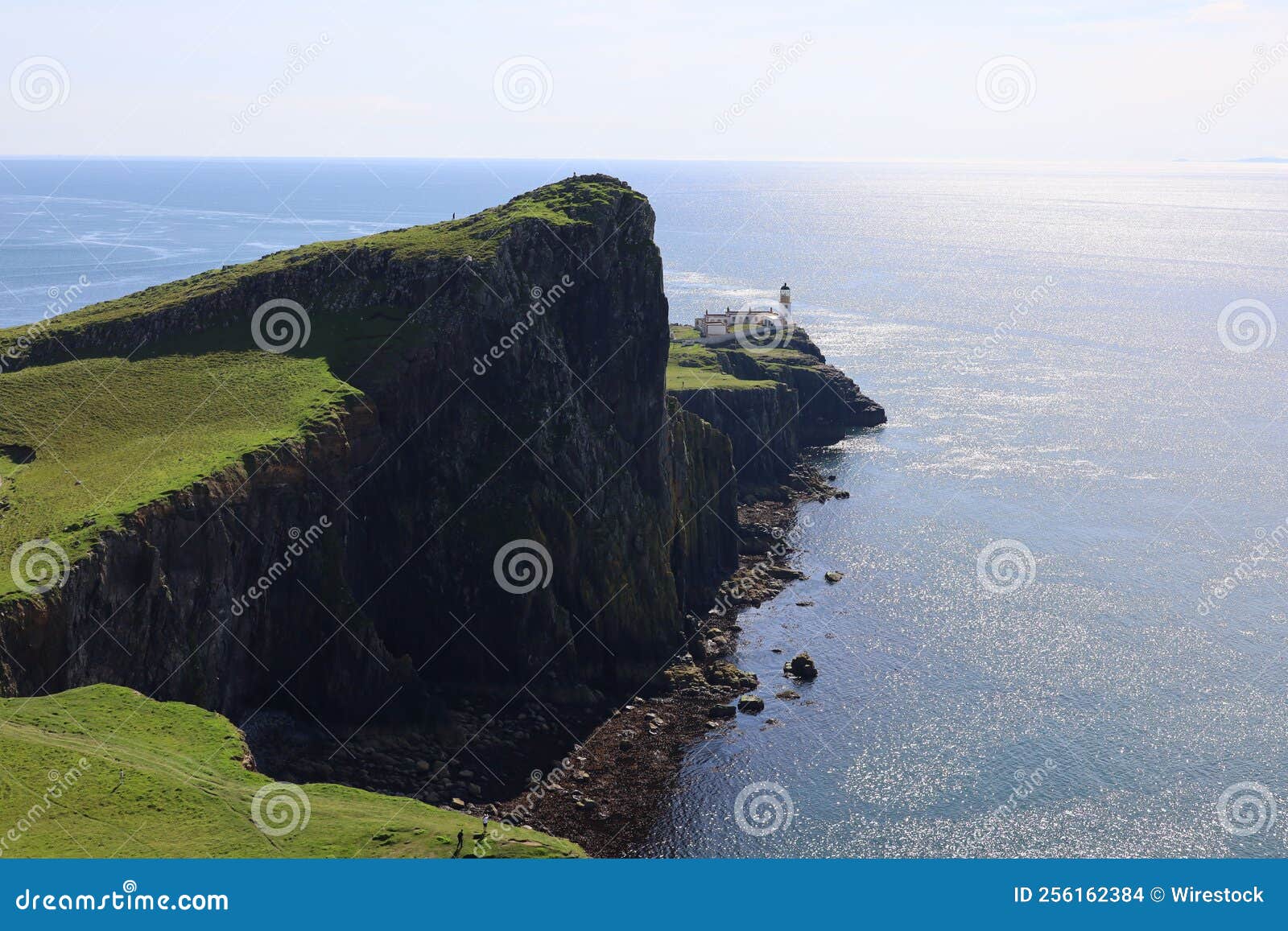 Lighthouse in Scotland Near See and Cliffs Stock Photo - Image of beach ...