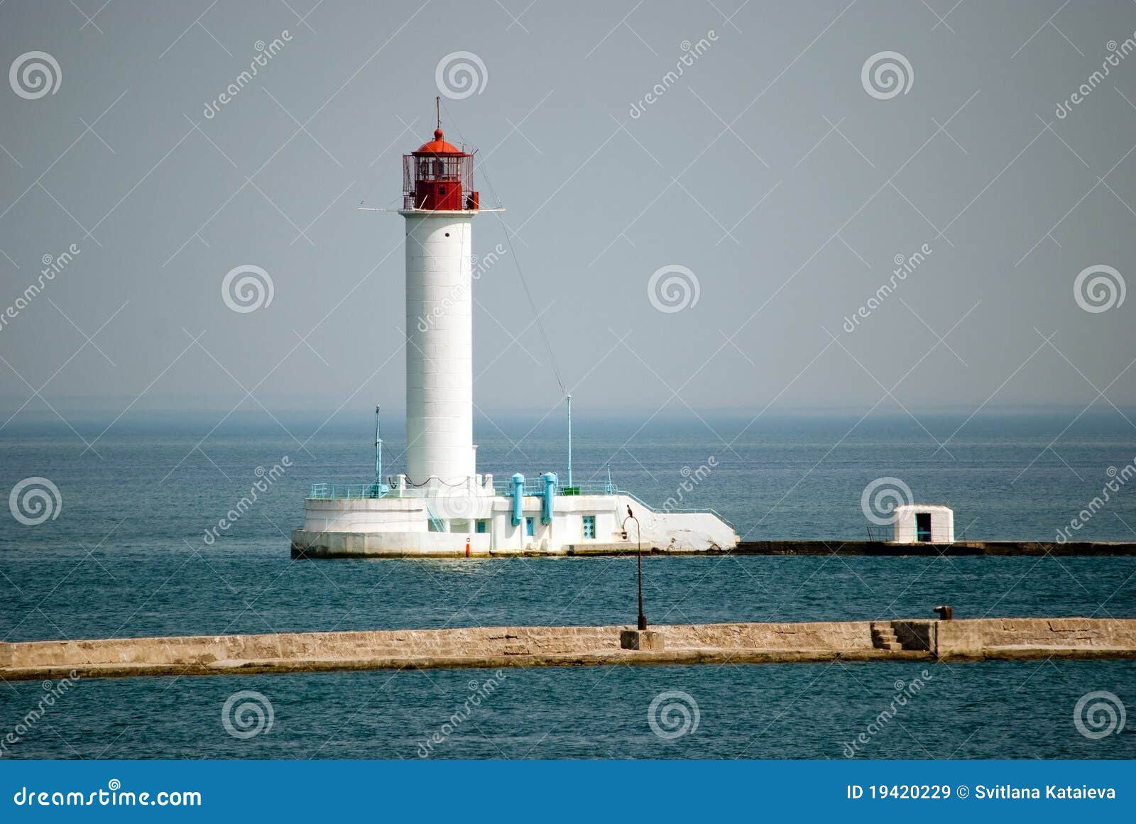 Lighthouse in the sea stock image. Image of ocean, tower - 19420229