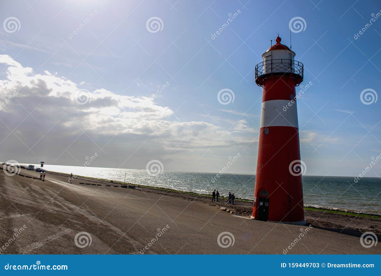 Lighthouse at sea stock image. Image of netherlands - 159449703