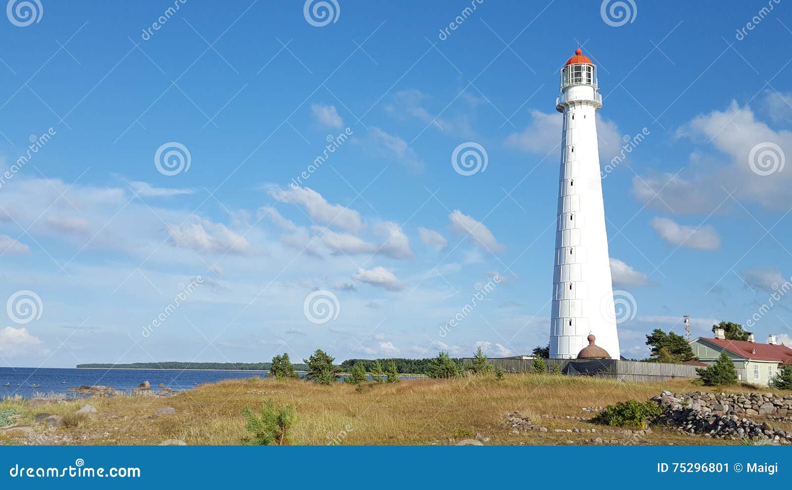 Lighthouse on the Sea Shore Stock Image - Image of europe, tahkuna ...