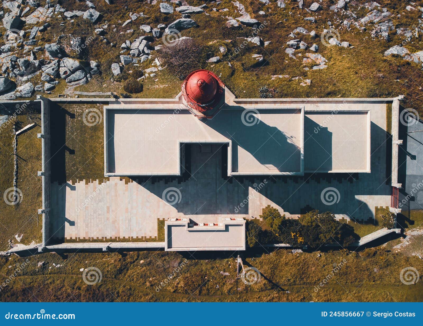 Lighthouse Seen from Above with a Drone Stock Image - Image of view ...