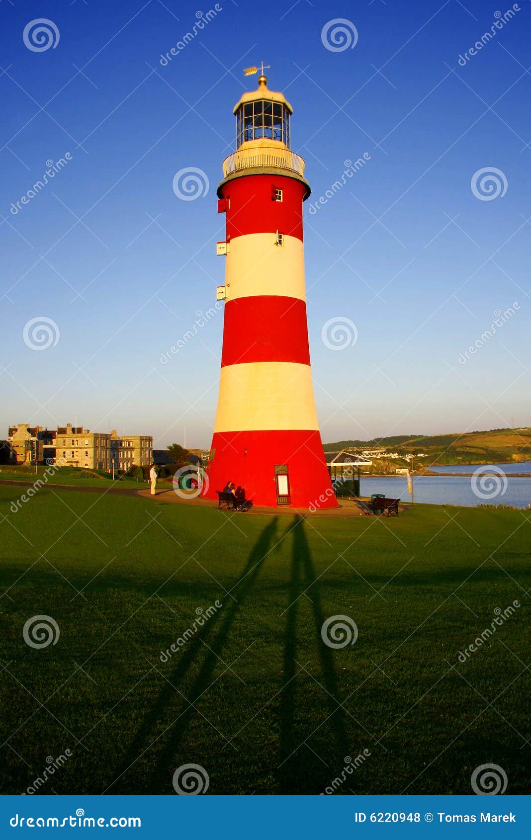 Lighthouse with Shadows Af Two Lovers, Plymouth Stock Photo - Image of ...