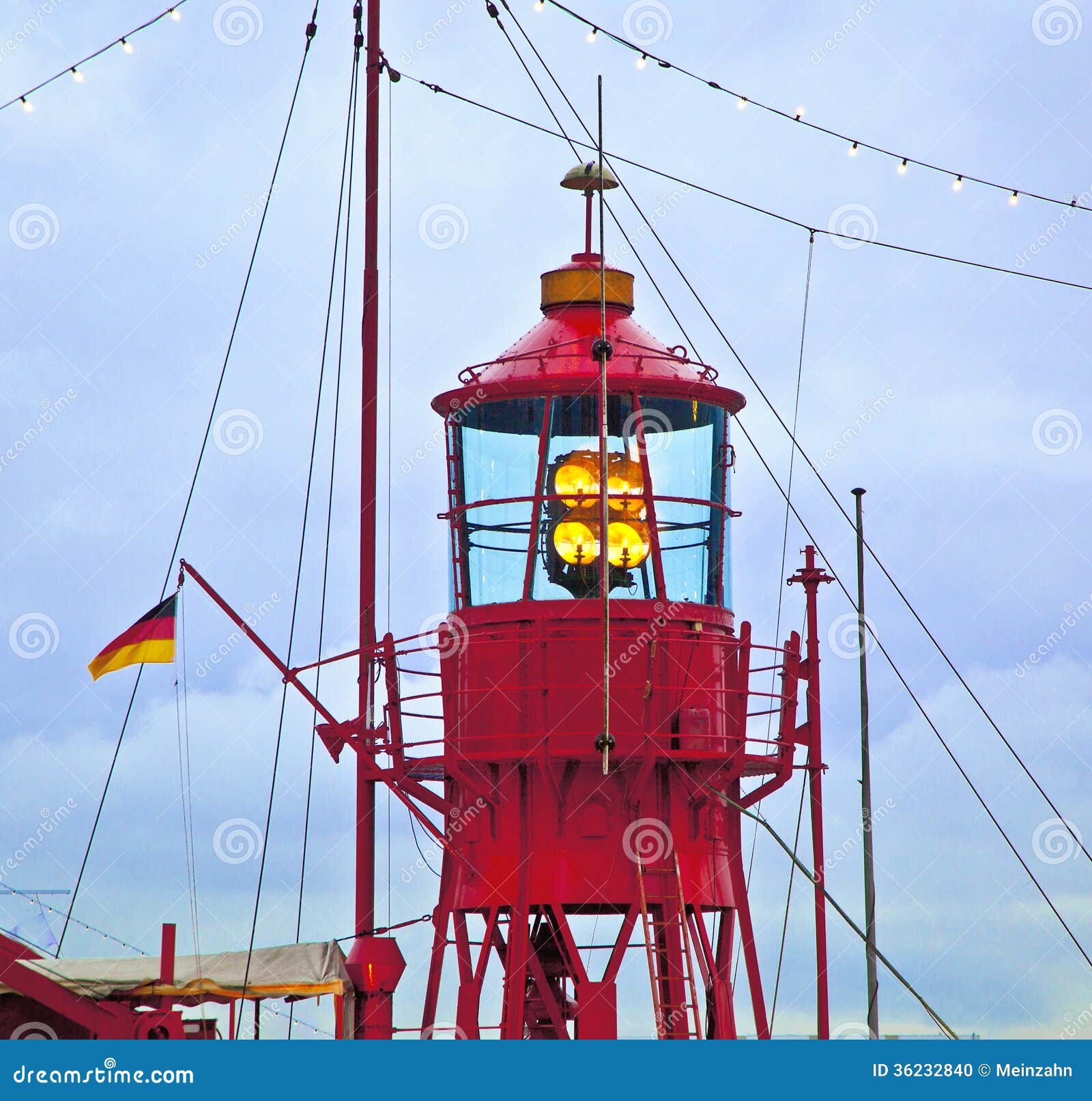 Lighthouse ship in harbor stock photo. Image of lightfire - 36232840