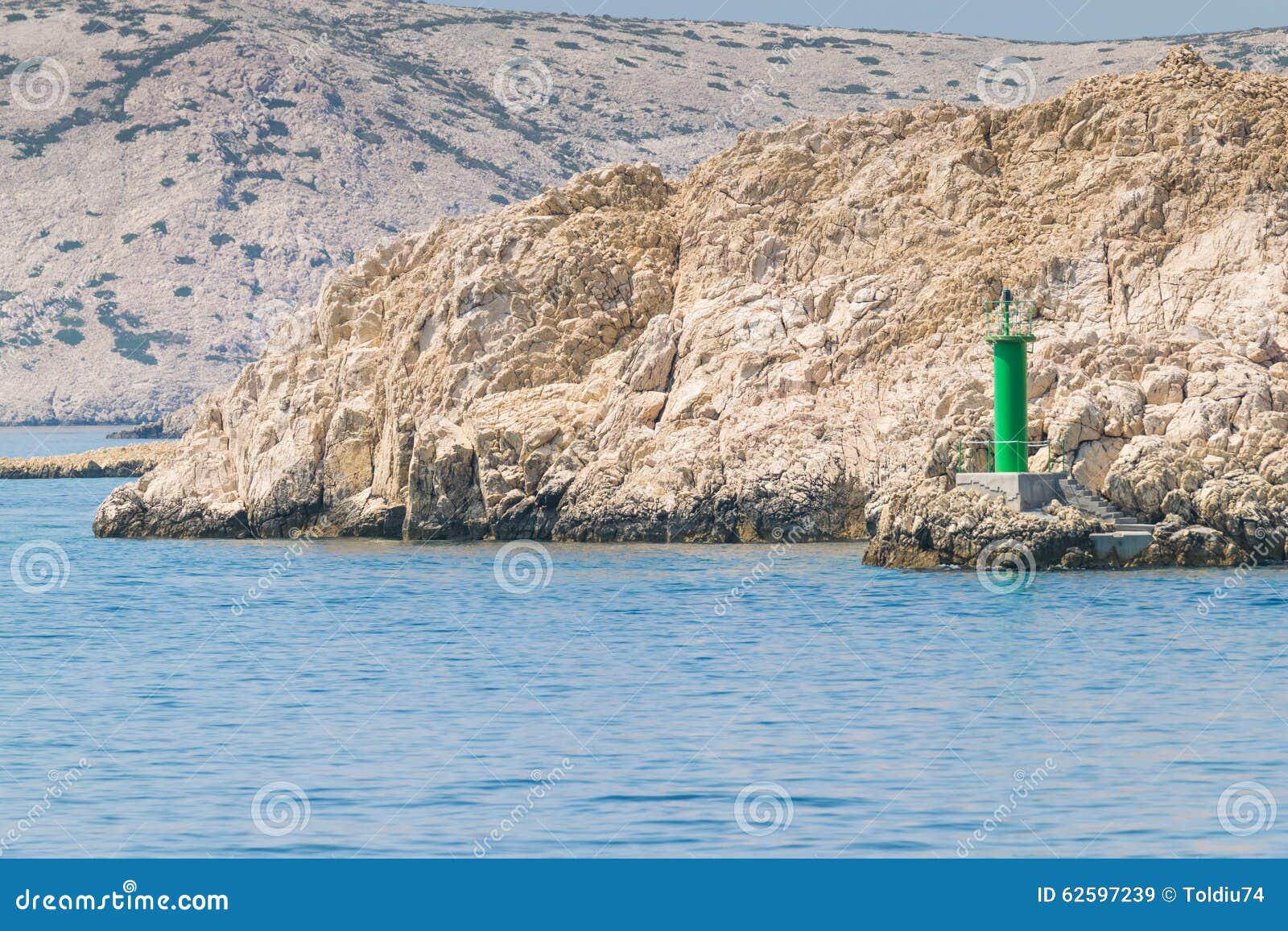 Lighthouse that Signals the Presence of Rocks at Ships. Stock Image ...