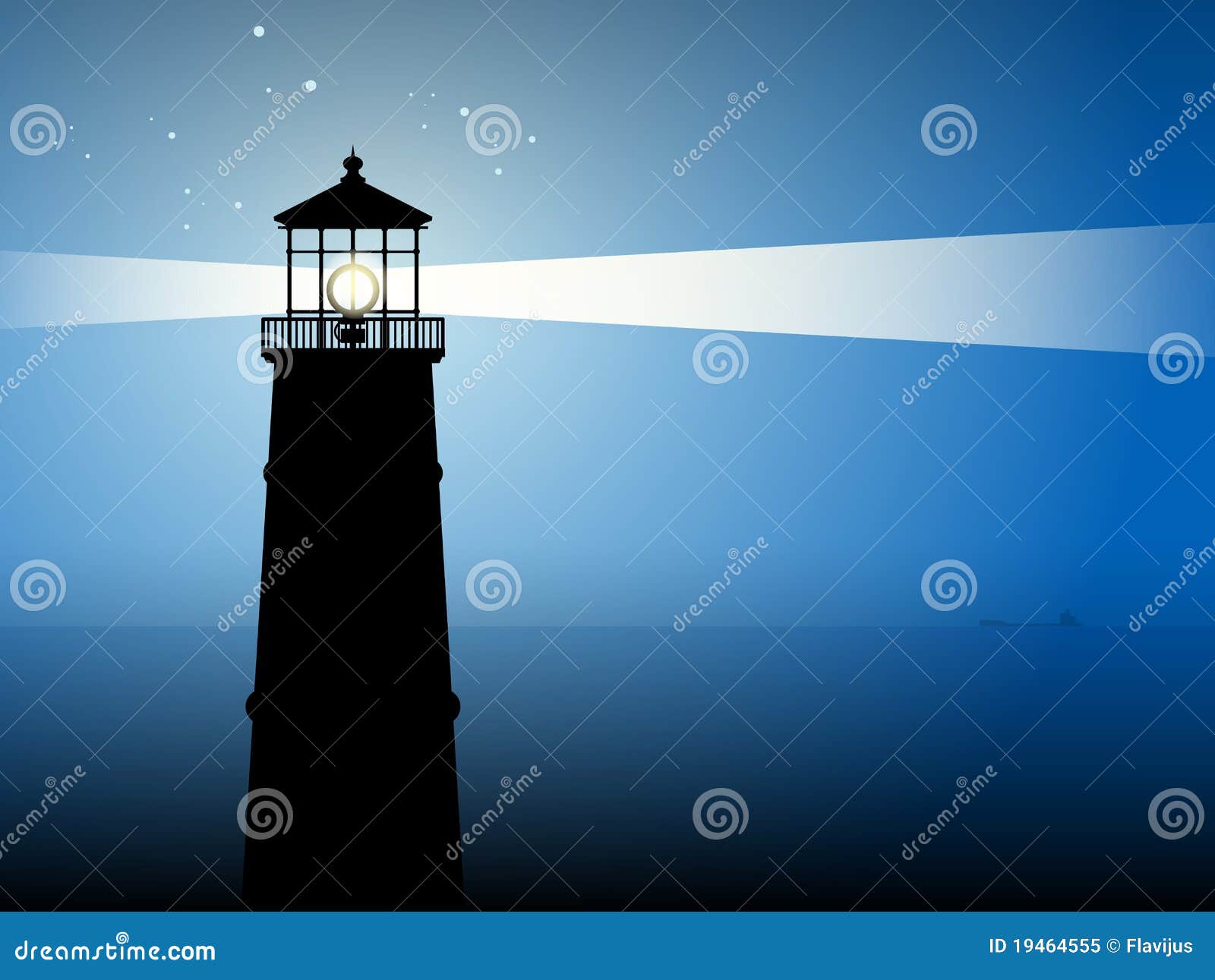 Lighthouse silhouette stock vector. Illustration of calm - 19464555