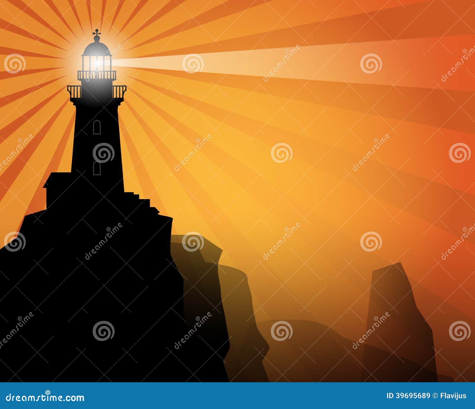Lighthouse silhouette stock vector. Illustration of lighthouse - 39695689