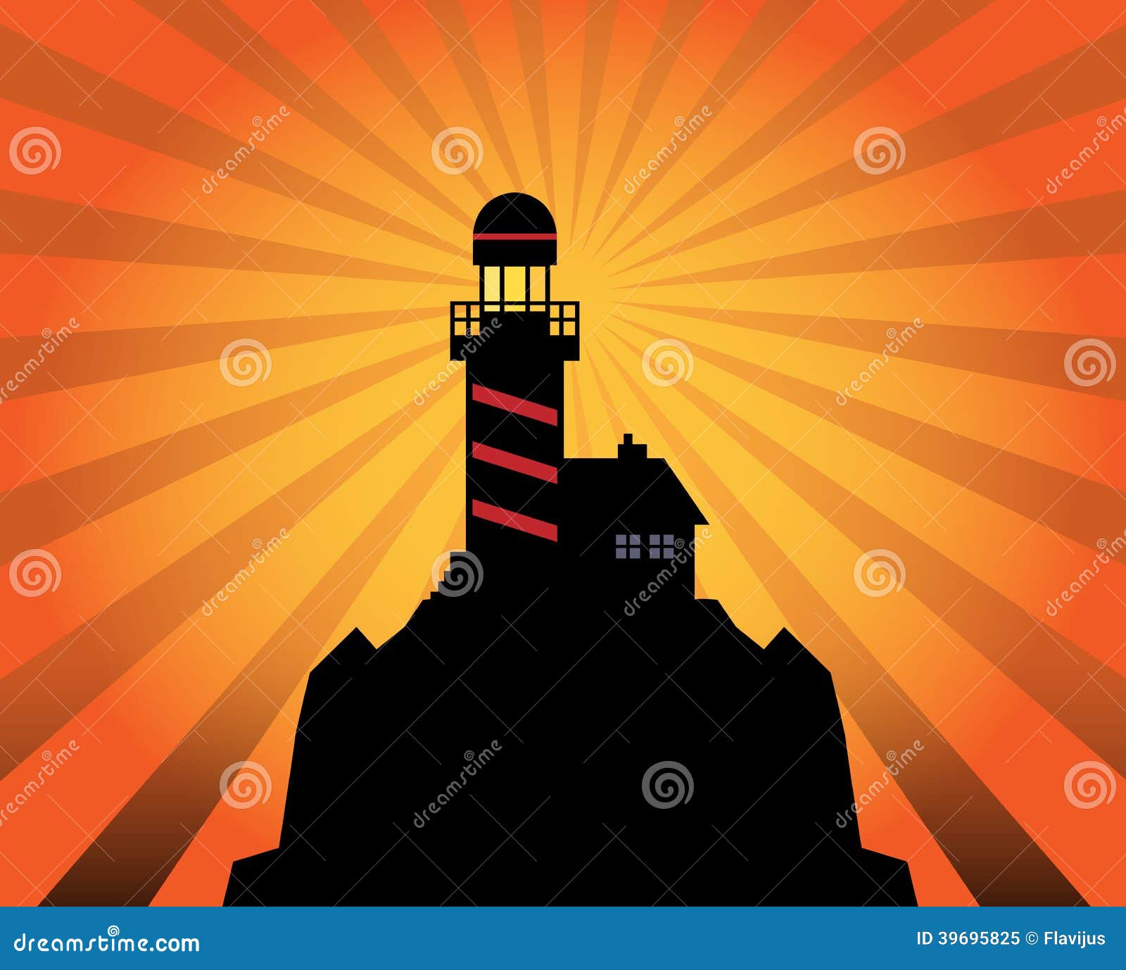 Lighthouse Silhouette Abstract Stock Vector - Illustration of ...