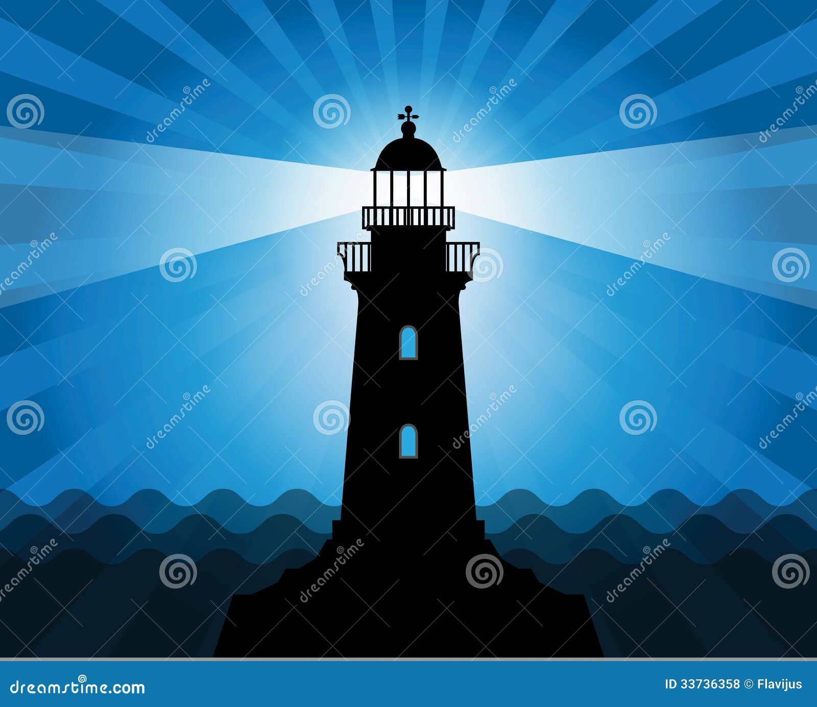 Lighthouse silhouette stock vector. Illustration of line - 33736358