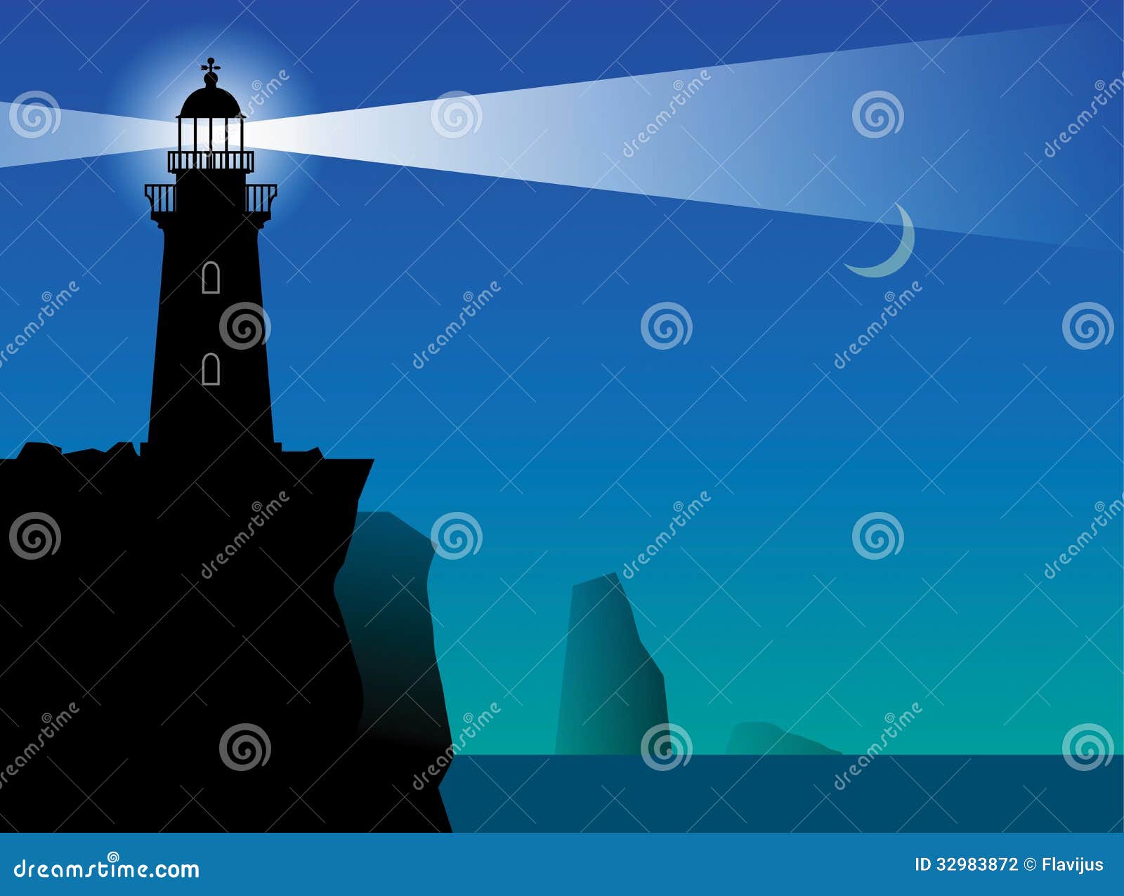Lighthouse Silhouette Vector Illustration | CartoonDealer.com #32983872