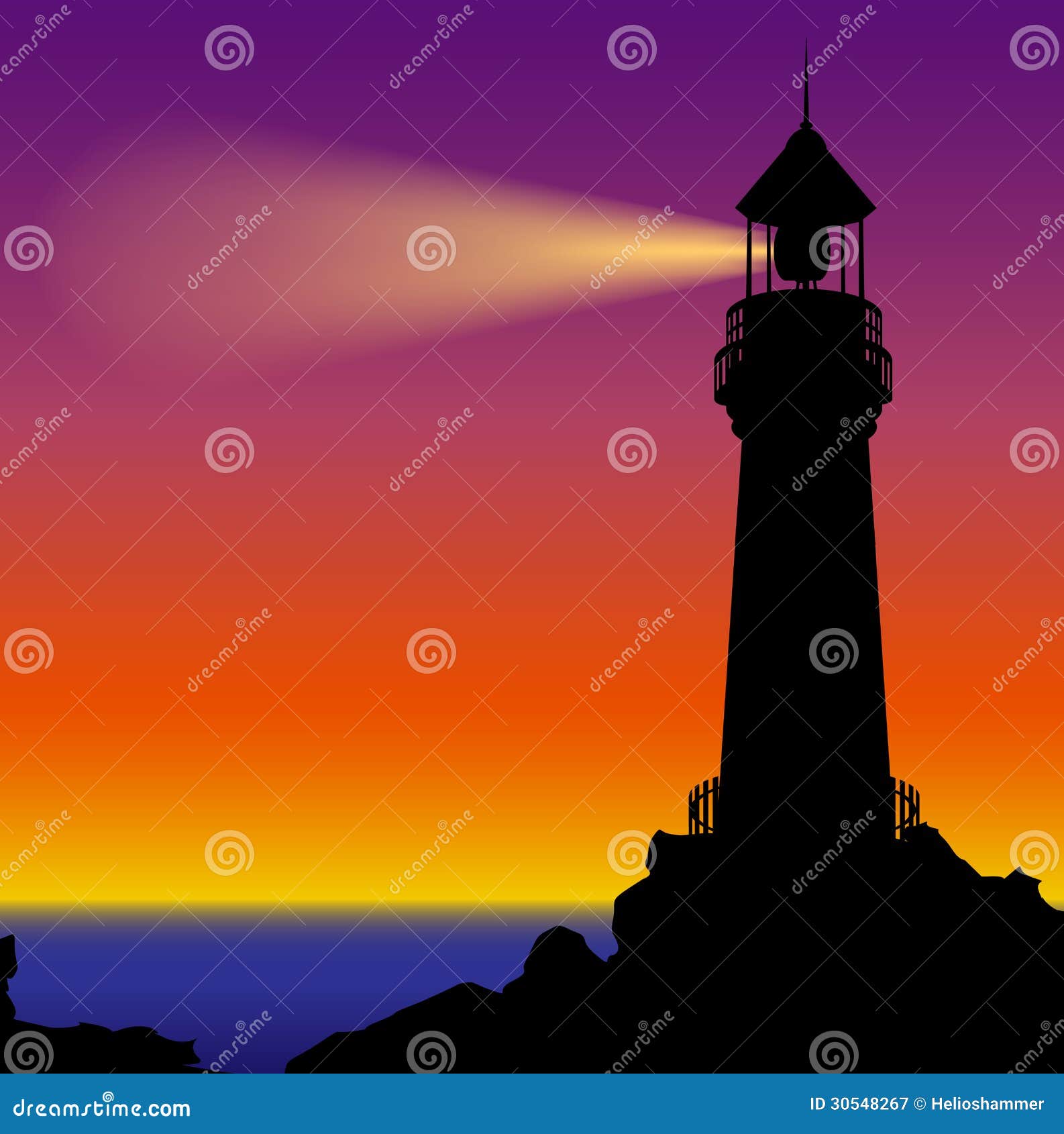 Lighthouse Silhouette Vector Illustration | CartoonDealer.com #32983872