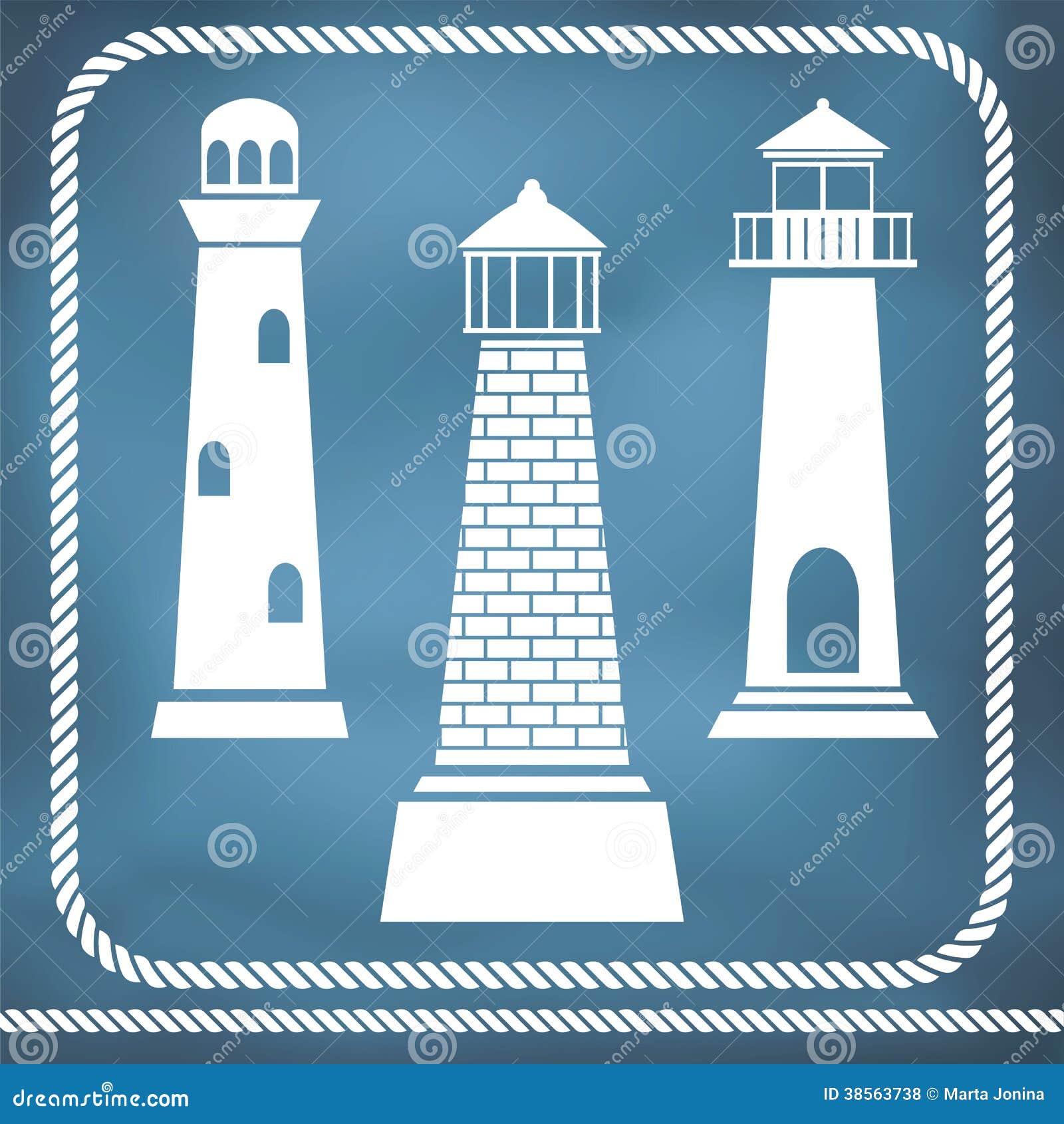 Lighthouse silhouettes stock vector. Illustration of beacon - 38563738