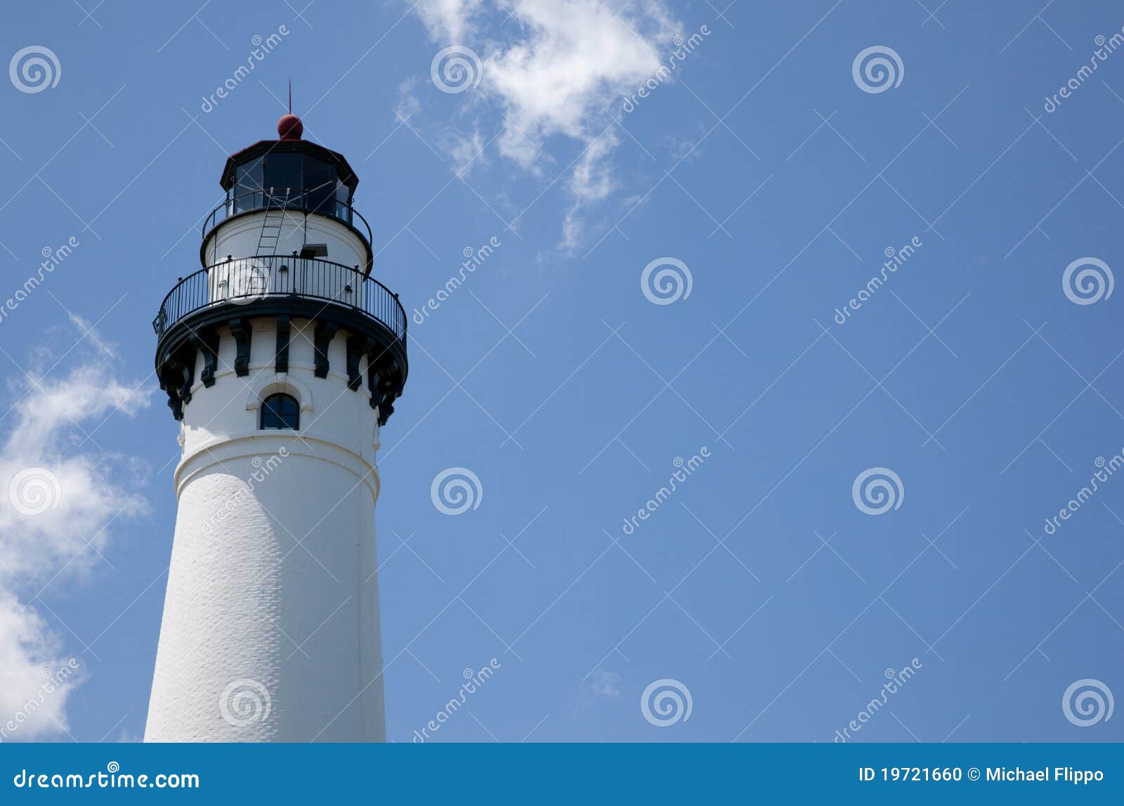 Lighthouse with a Sky Background and Copy Space Stock Photo - Image of ...