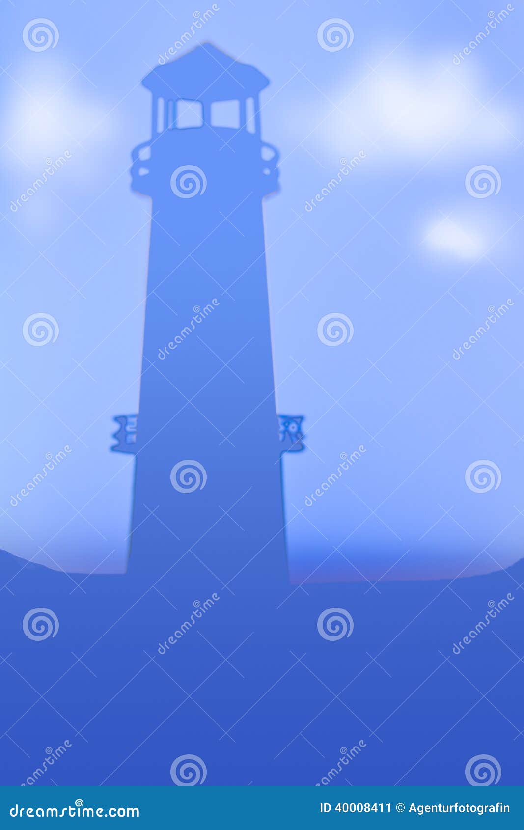 Lighthouse Sky Blue Template Stock Illustration - Illustration of card ...