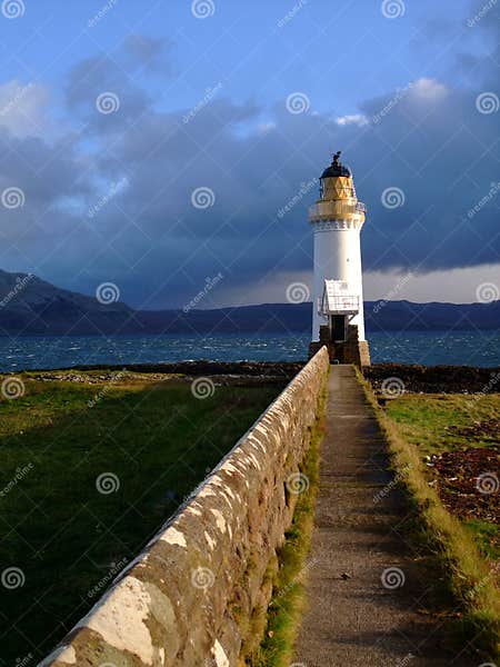 Lighthouse in Sound of Mull, Scotland Stock Photo - Image of seafaring ...