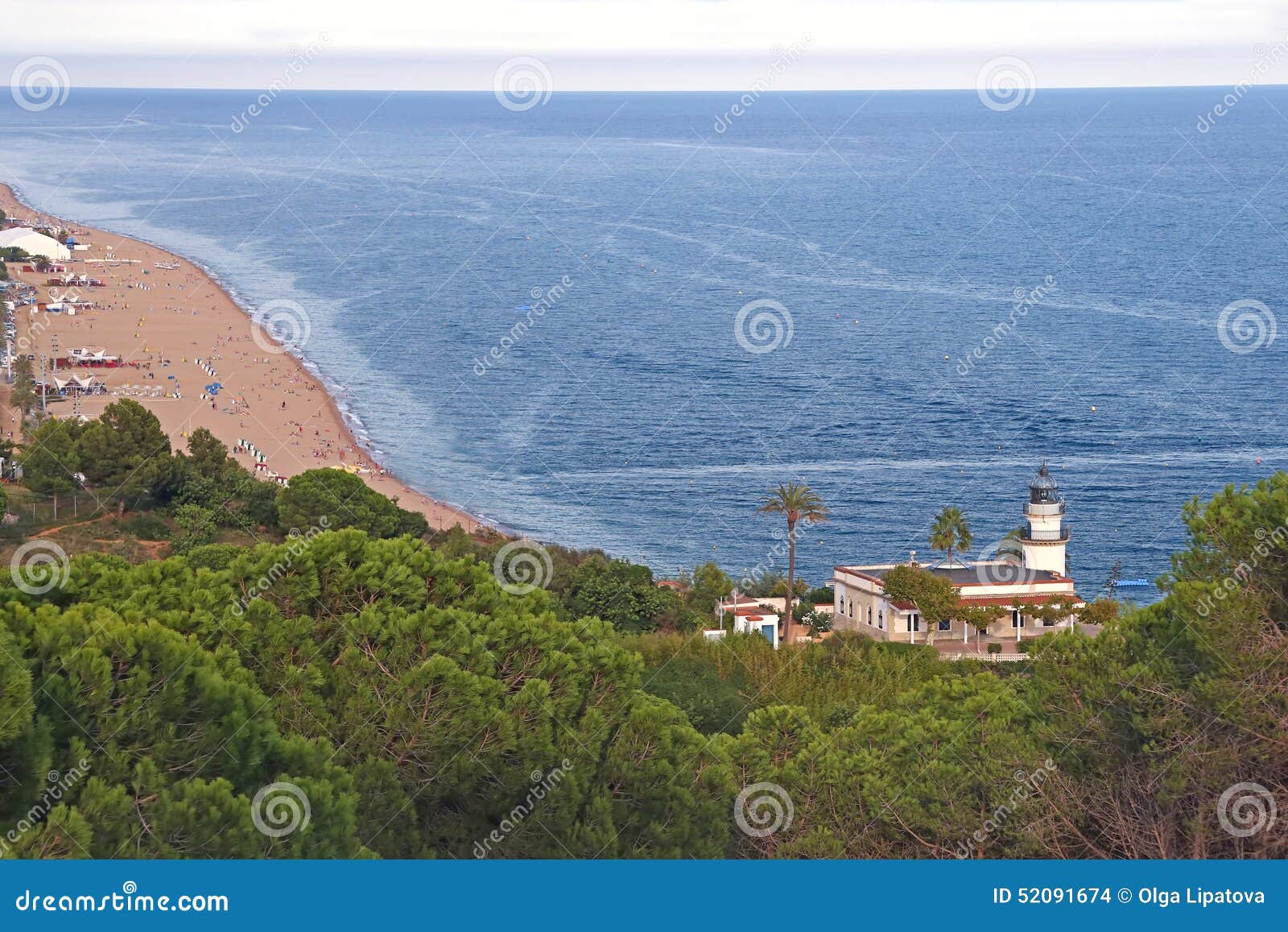 Lighthouse in Spain, Calella Stock Photo - Image of nature, beach: 52091674